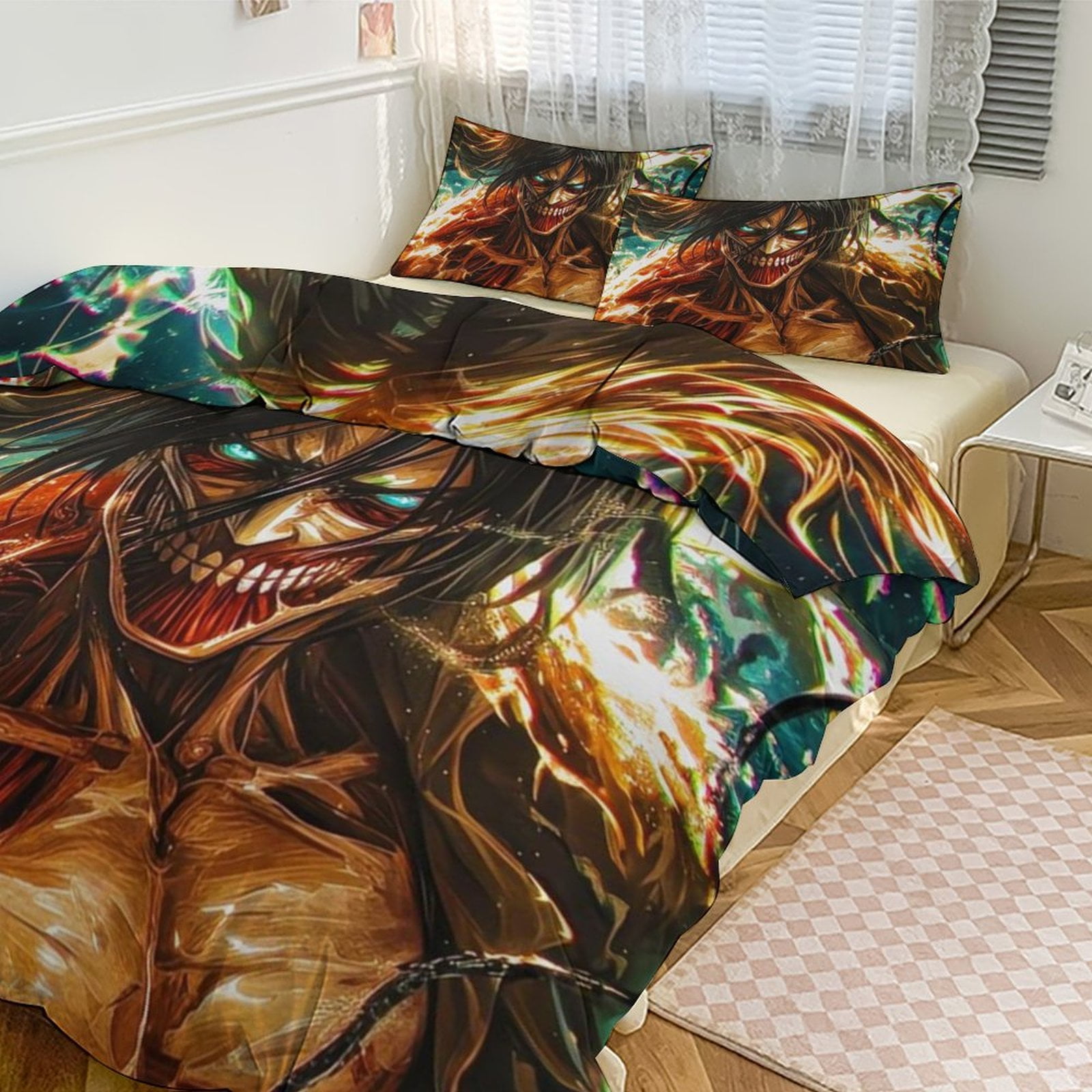 Attack On Titan Printing Bedding Sets Decorative 3 Pieces Bedding Set(1 ...