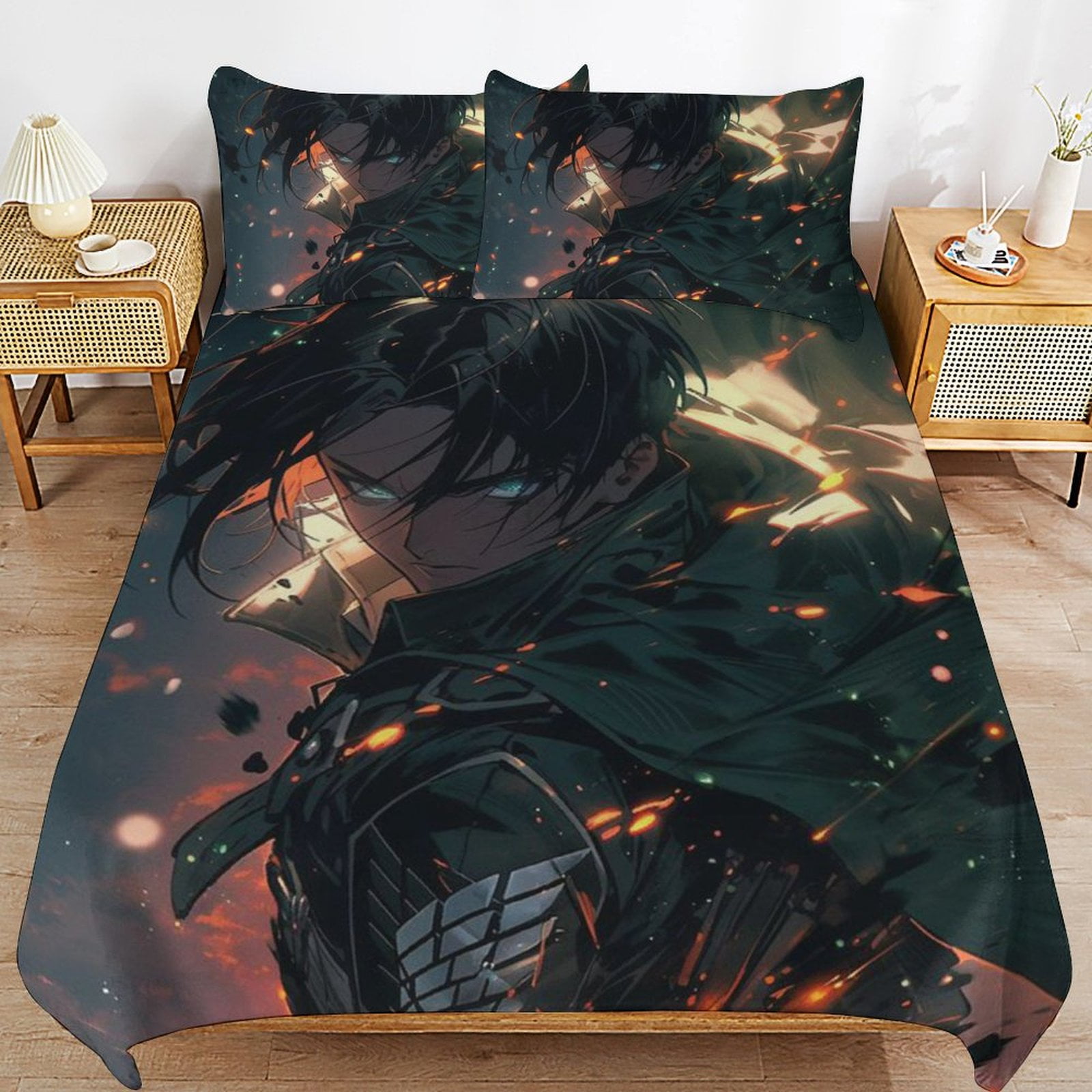 Attack On Titan Printing Bedding Sets Decorative 3 Pieces Bedding Set(1 ...