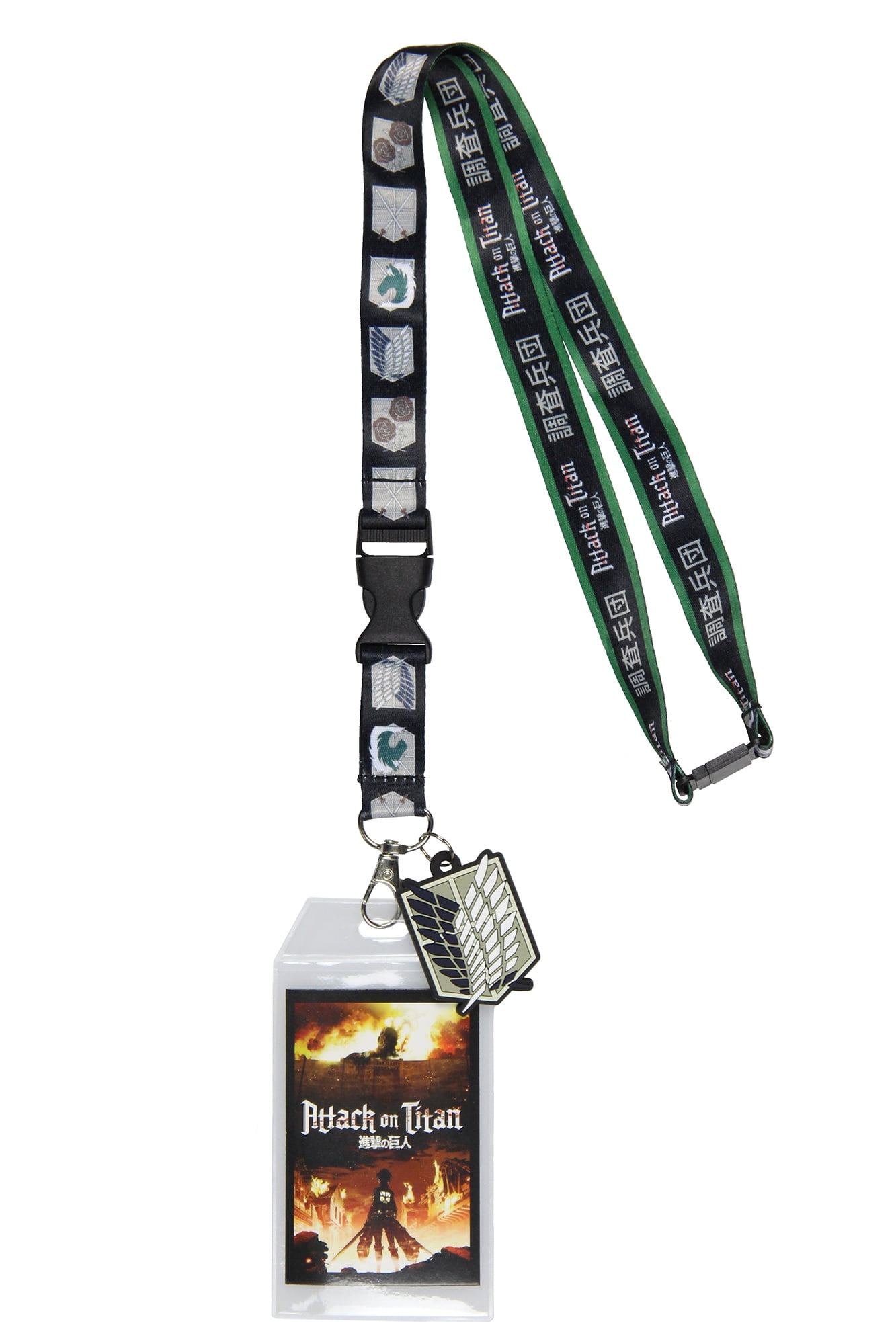 Attack On Titan Reversible ID Lanyard Breakaway Badge Holder with 2 ...