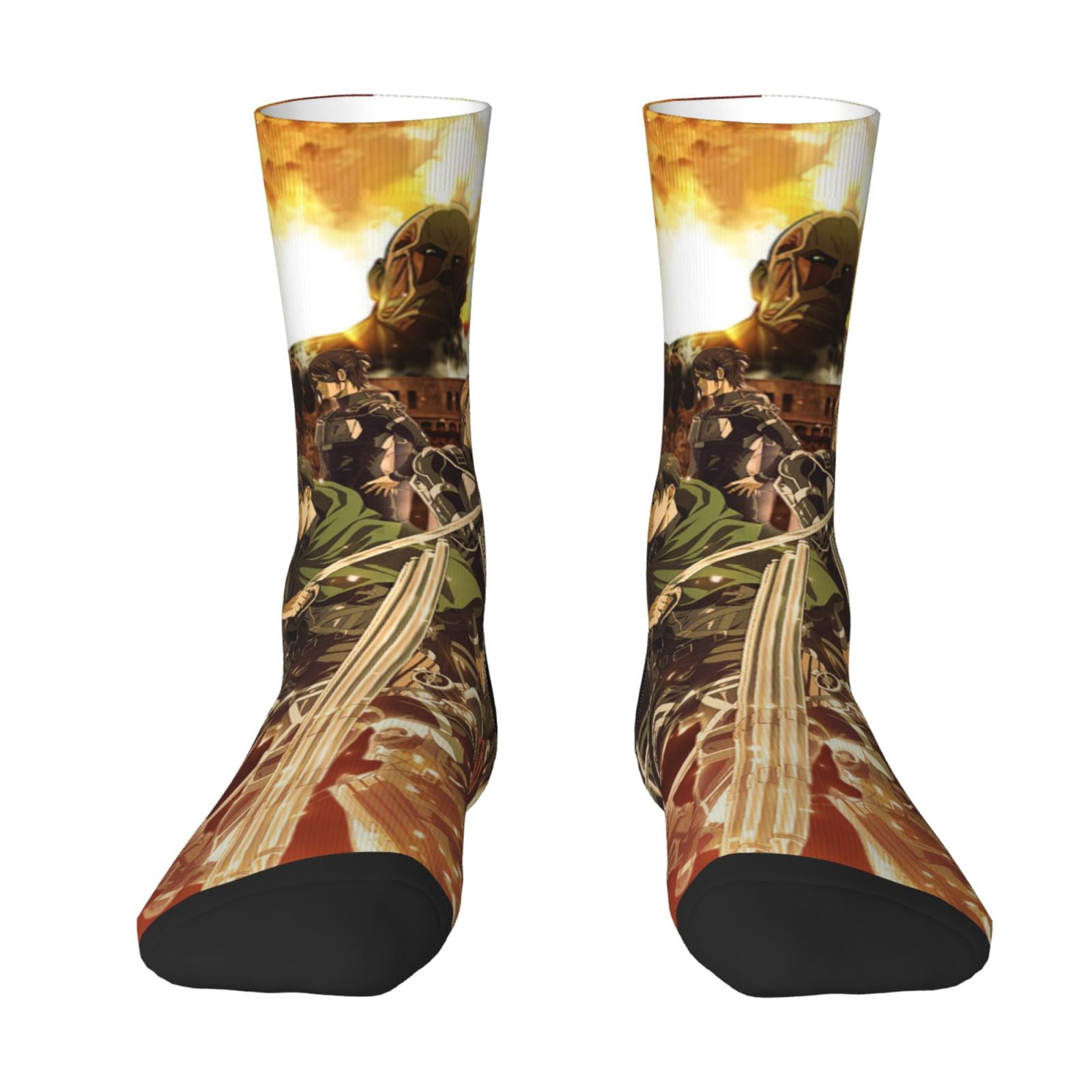 Attack On Titan Socks Funny Long Socks For Running Cycling Athletic For ...