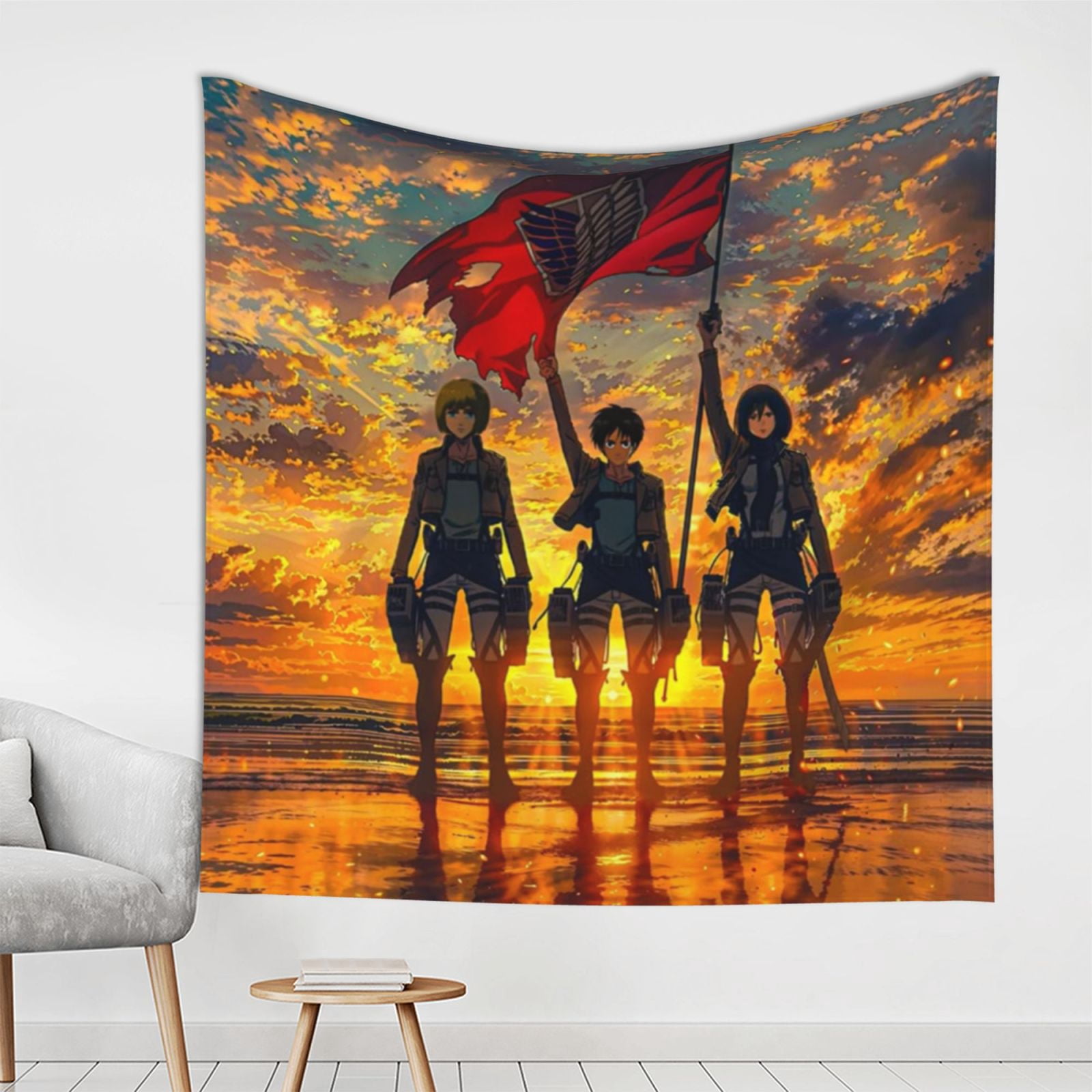 Attack On Titan Tapestry 59x59 Inch Wall Hanging Blanket Soft ...