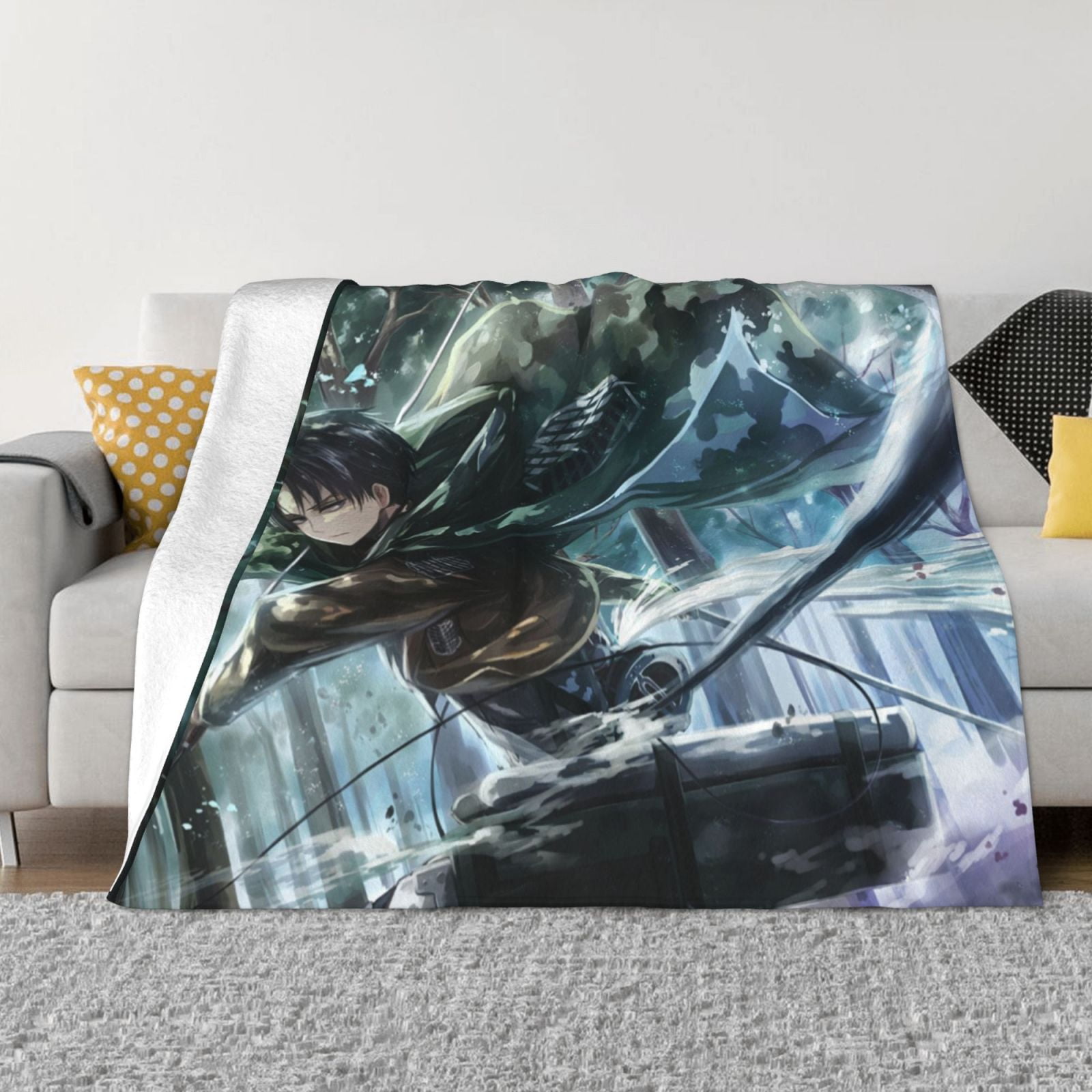 Attack On Titan Throw Blanket Couch Bed Sofa Soft Lightweight Warm Cozy ...
