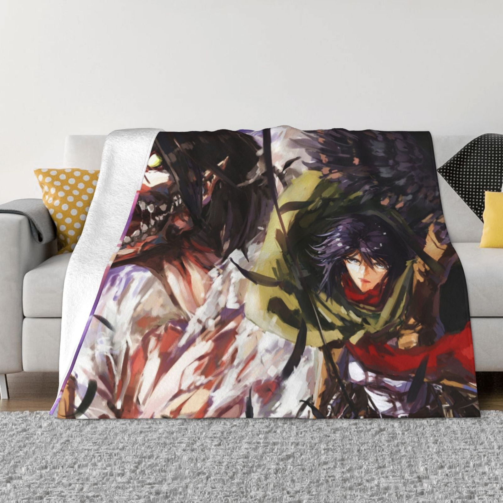 Attack On Titan Throw Blanket Couch Bed Sofa Soft Lightweight Warm Cozy ...