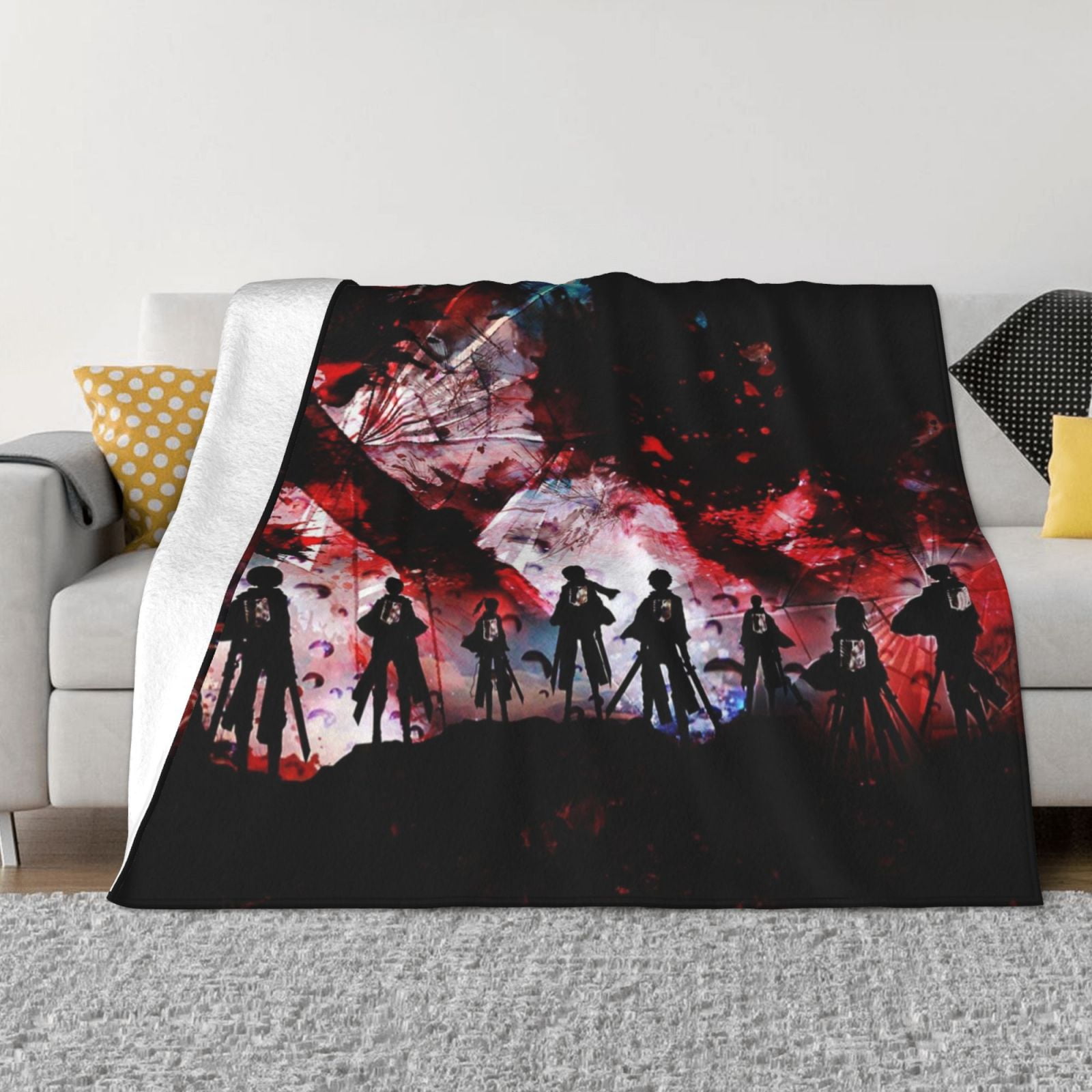 Attack On Titan Throw Blanket Couch Bed Sofa Soft Lightweight Warm Cozy ...