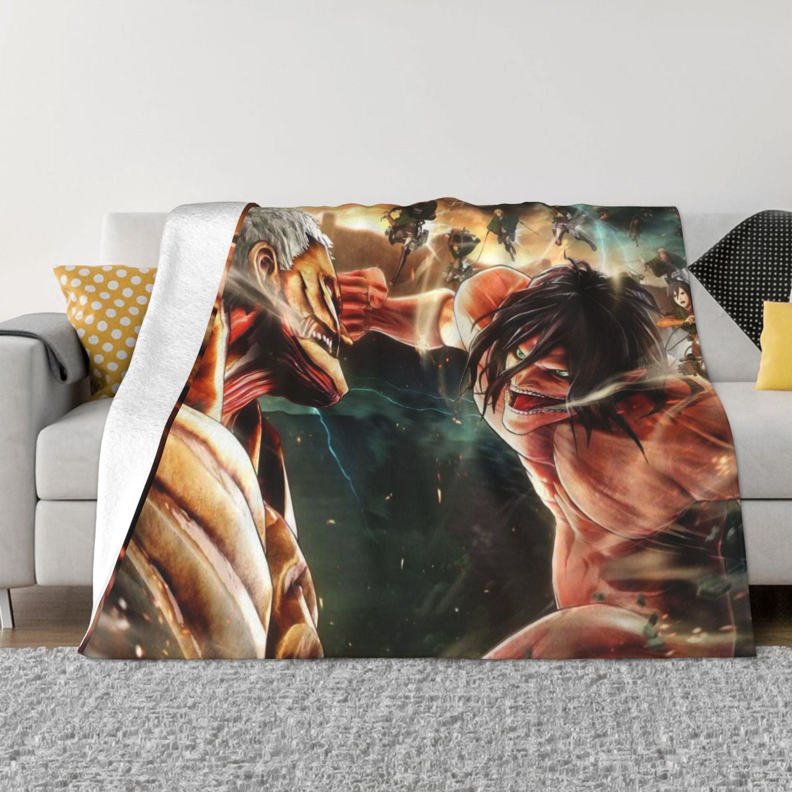 Attack On Titan Throw Blanket Couch Bed Sofa Soft Lightweight Warm Cozy ...