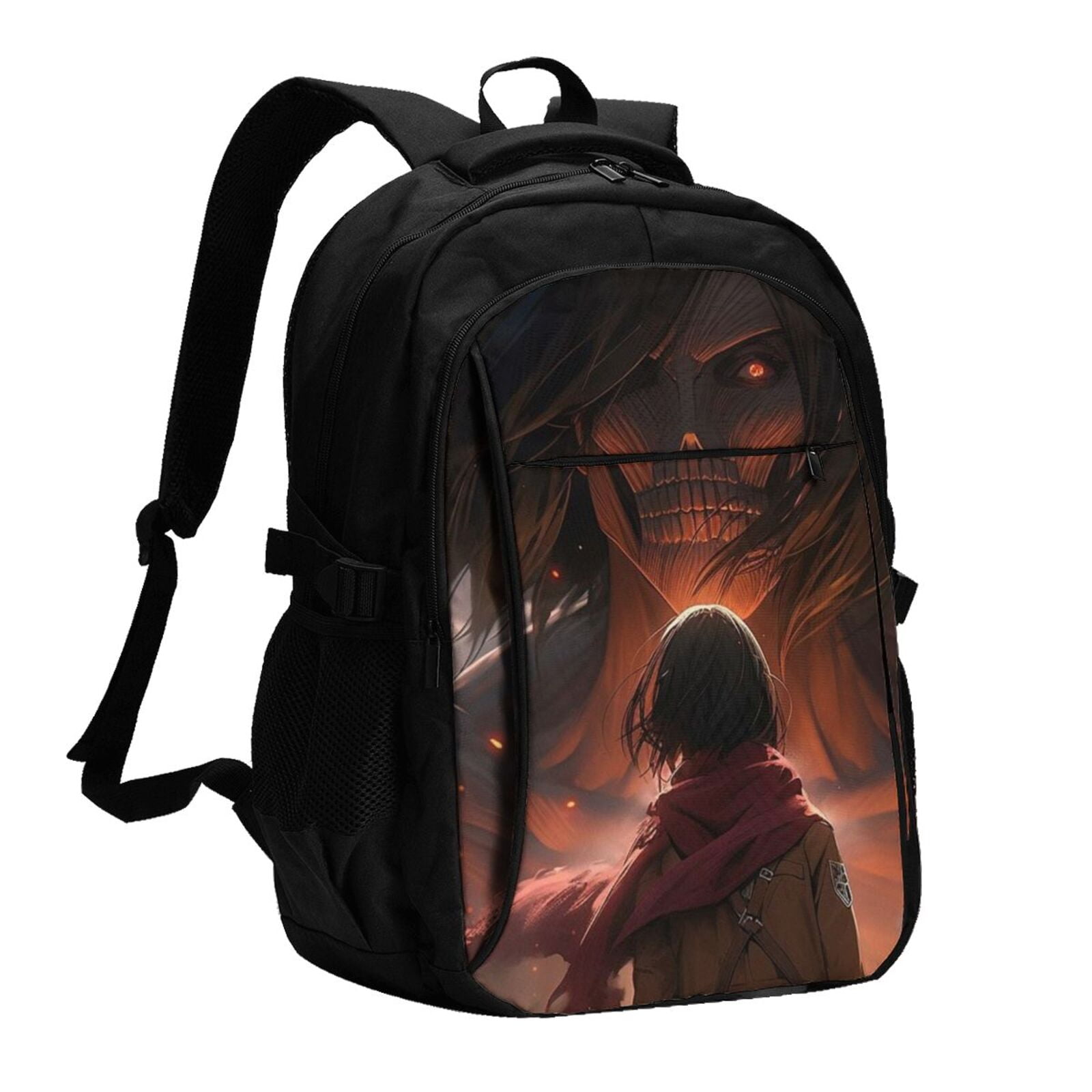 Attack On Titan Travel Backpack With Usb Port Stylish Unisex Hiking ...