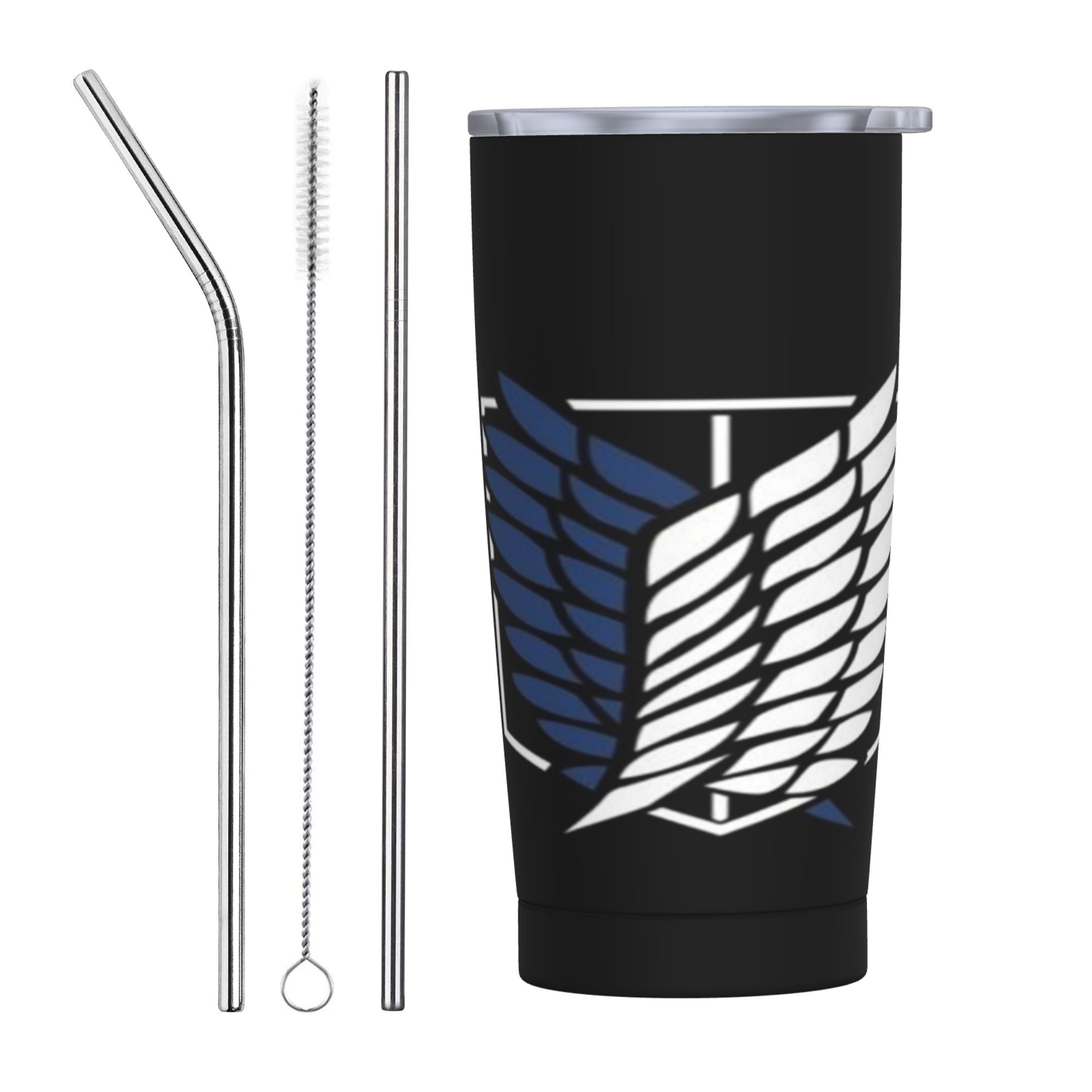 Attack On Titan Tumbler With Lid And Straw Stainless Steel Insulated ...