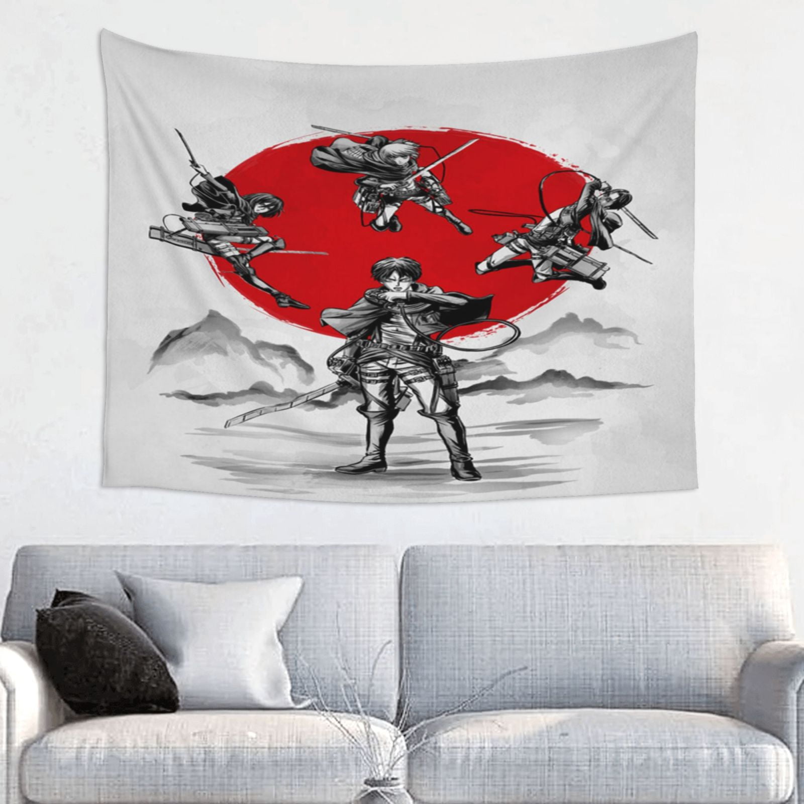Attack On Titan Wall Tapestry Poster For Bedroom Aesthetics Funny Room ...