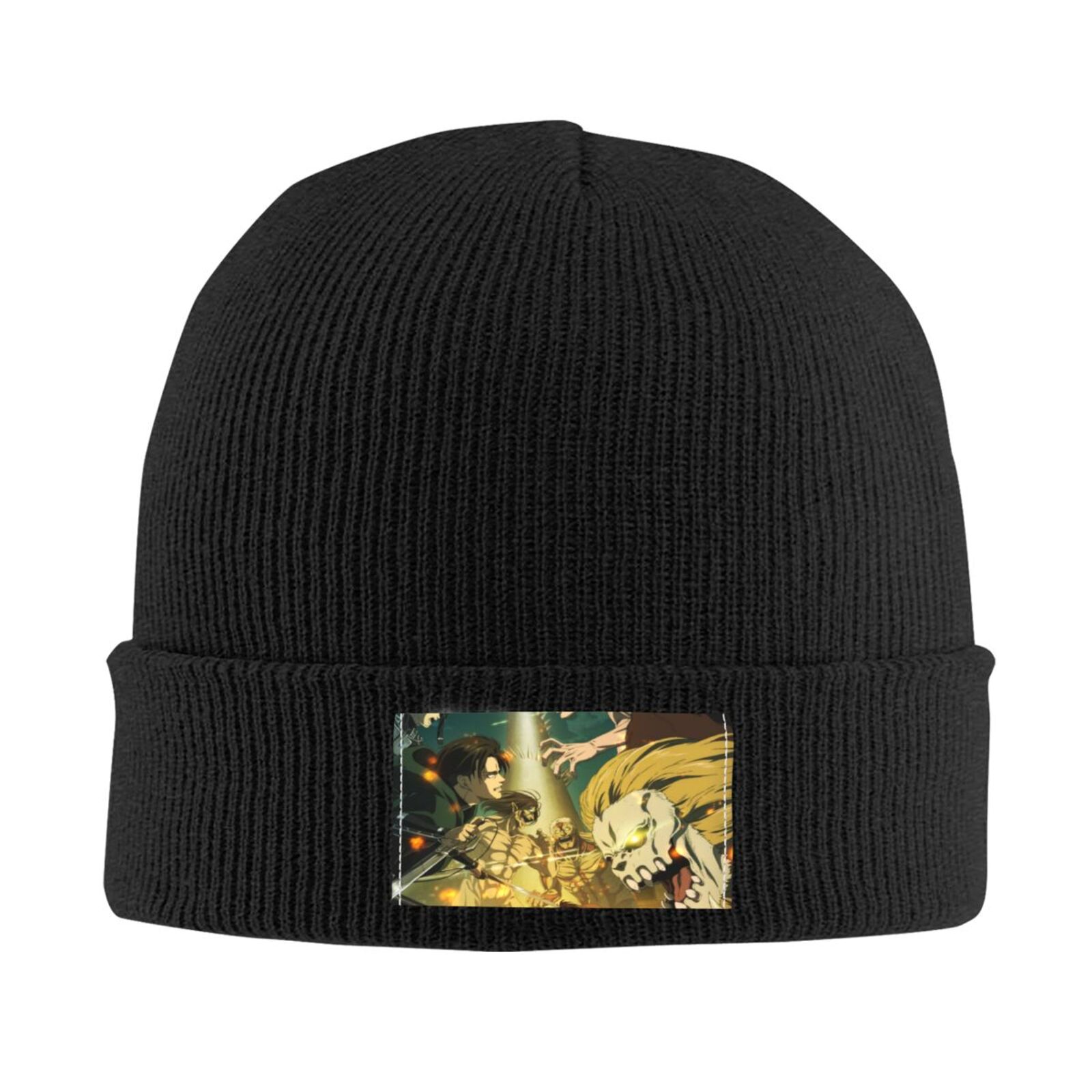Attack On Titan Winter Hats Warm Knit Cuffed Beanie Unisex Skull ...