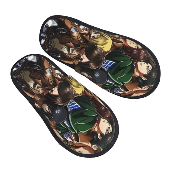 Attack On Titan Winter Home Slippers Warm House Shoes Cozy Plush Cotton ...