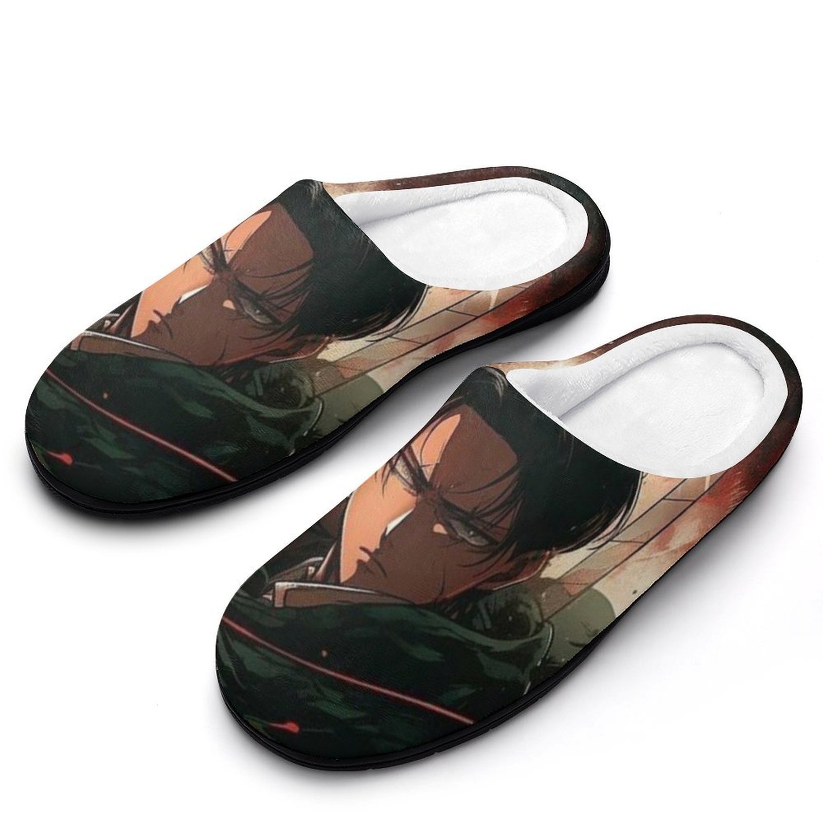 Attack On Titan Women's Cotton Slippers Warm Plush Lining Non-Slip ...
