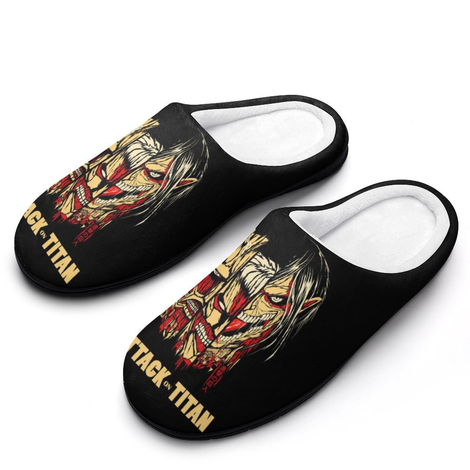 Attack On Titan Women's Cotton Slippers Warm Plush Lining Non-Slip ...