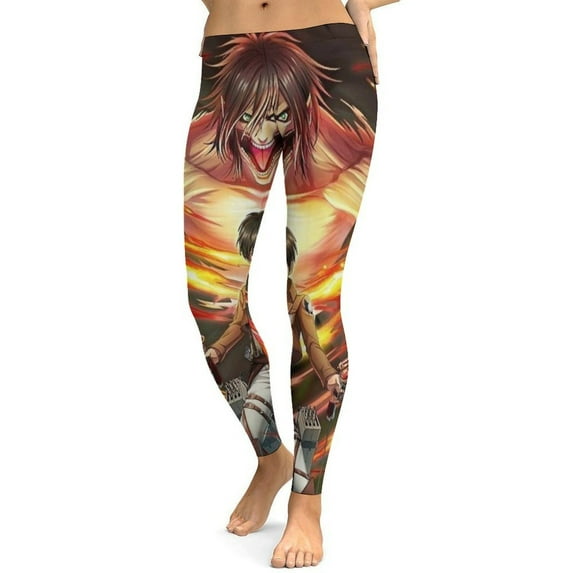 Attack On Titan Women's Yoga Pants Elastic Yoga Capris Workout Leggings ...