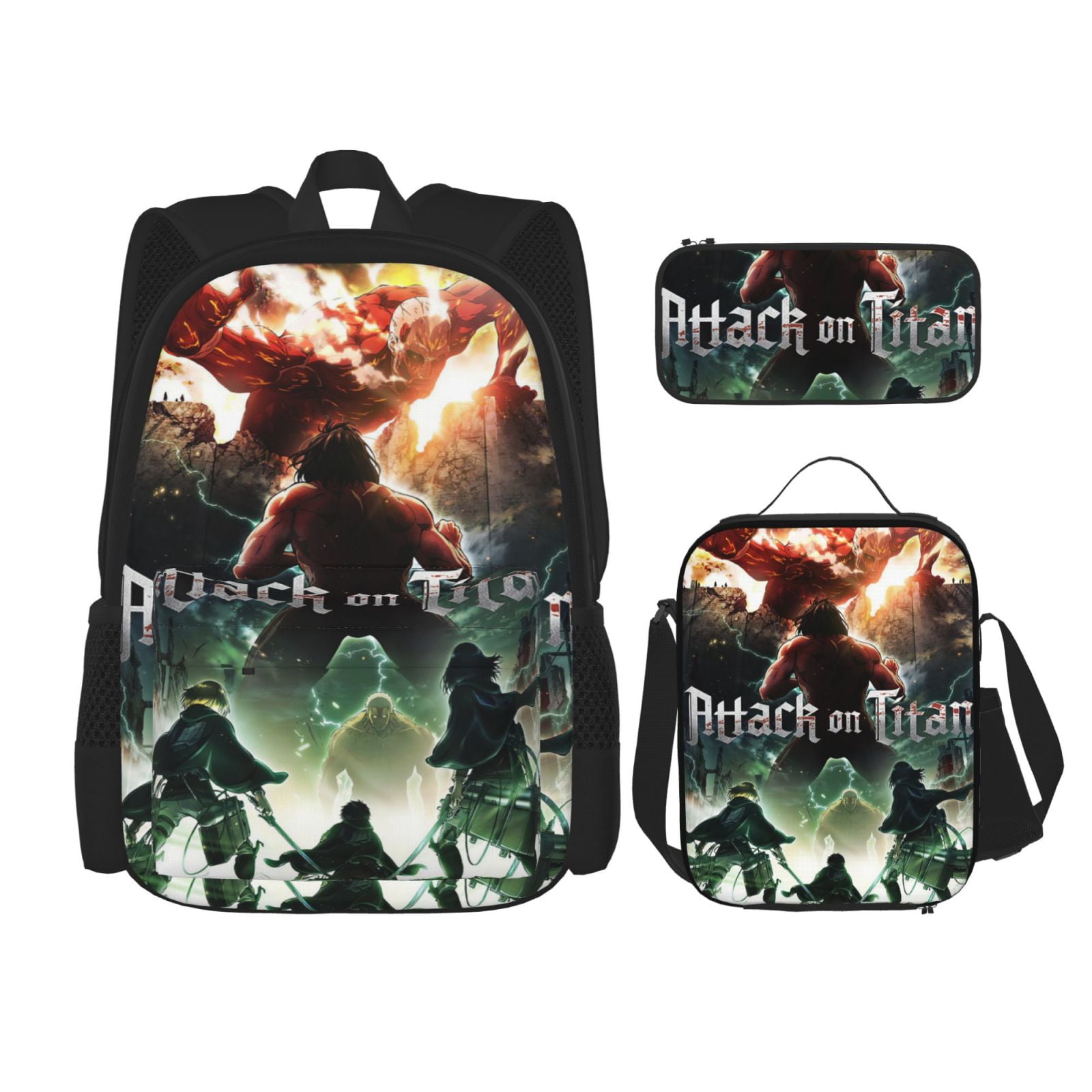Attack on Titan Backpack Set Combination with Lunch Box Pencil Case ...