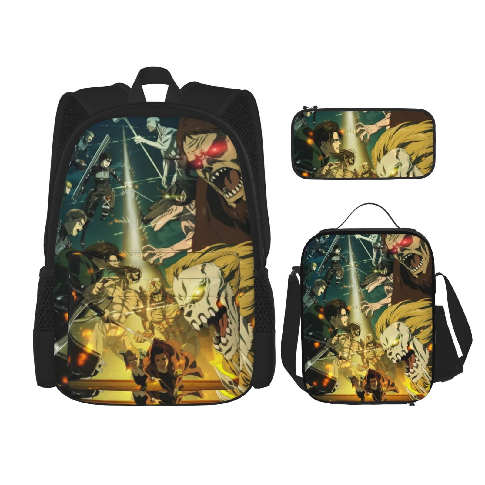 Attack on Titan Backpack Set Combination with Lunch Box Pencil Case ...