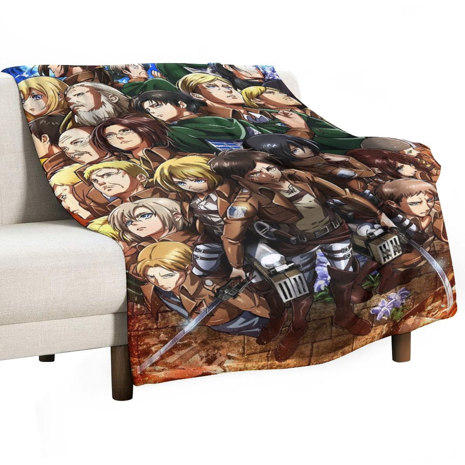 Attack on Titan Blanket Soft Cozy Cartoon Flannel Throw Blanket for ...