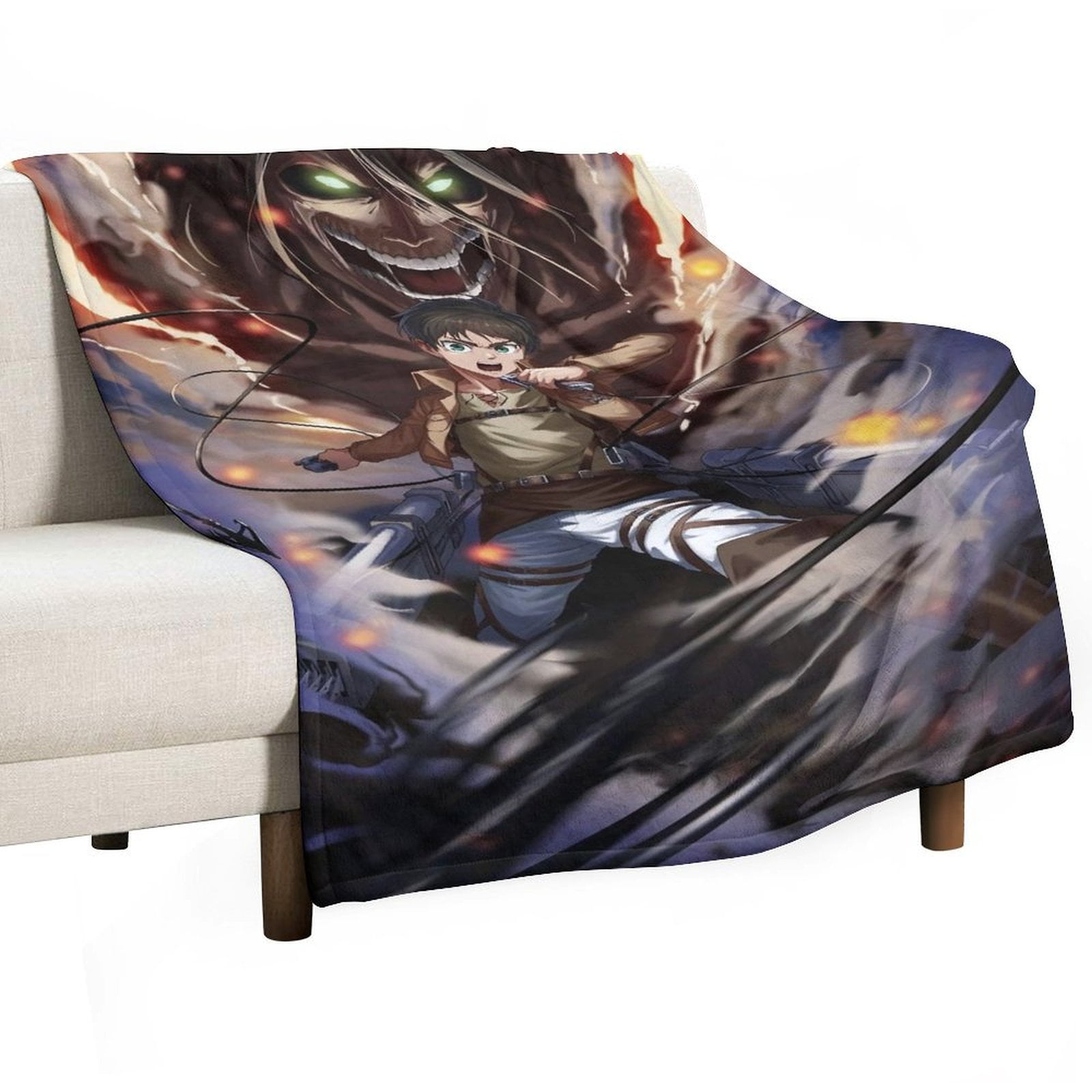 Attack on Titan Blanket Soft Cozy Cartoon Flannel Throw Blanket for ...