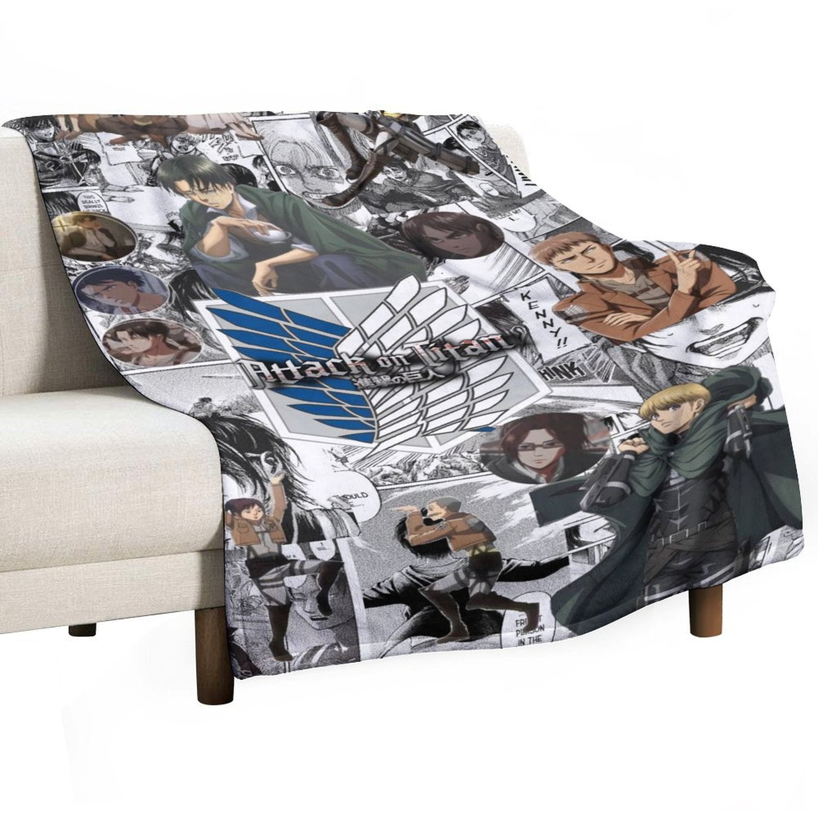 Attack on Titan Blanket Soft Cozy Cartoon Flannel Throw Blanket for ...