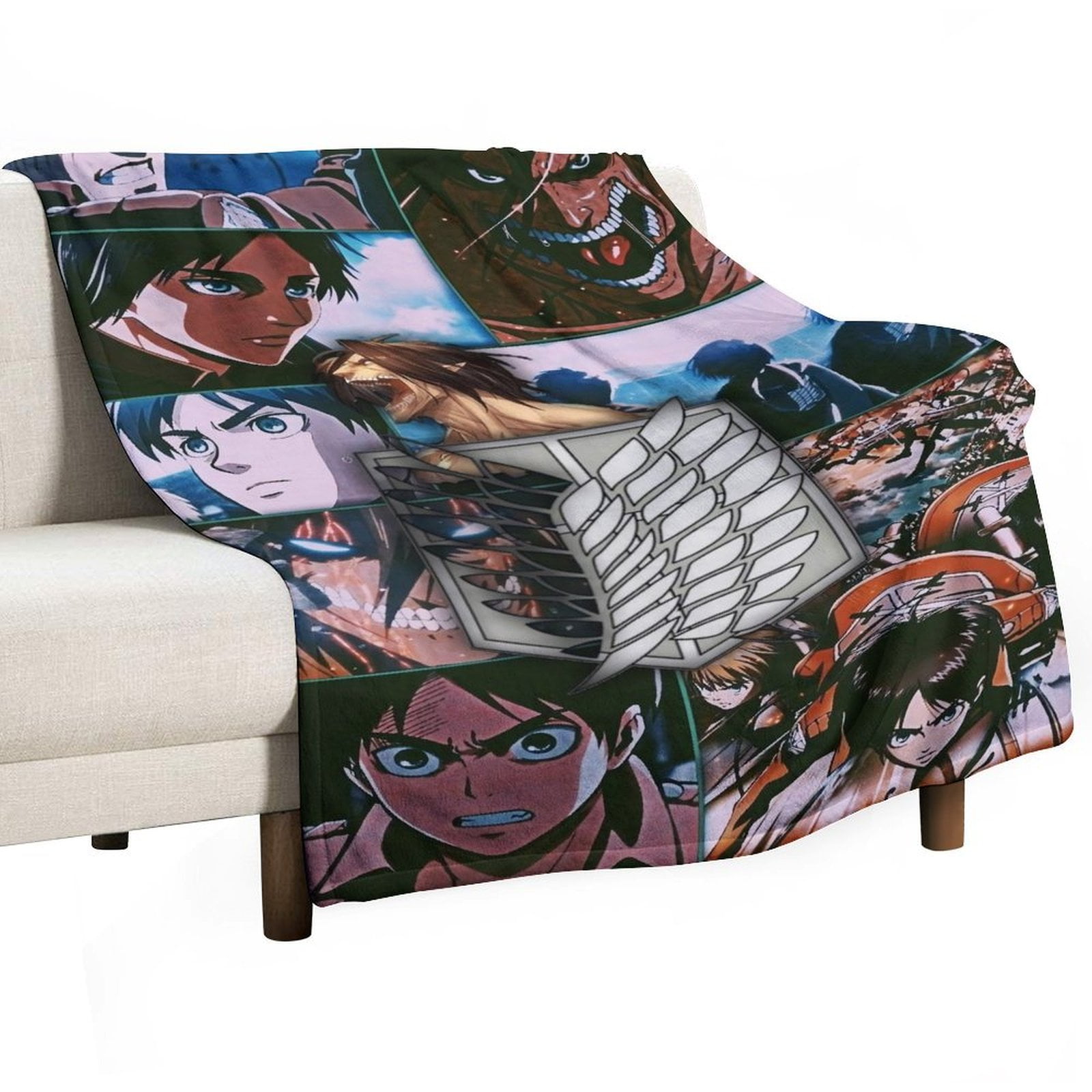 Attack on Titan Blanket Soft Cozy Cartoon Flannel Throw Blanket for ...