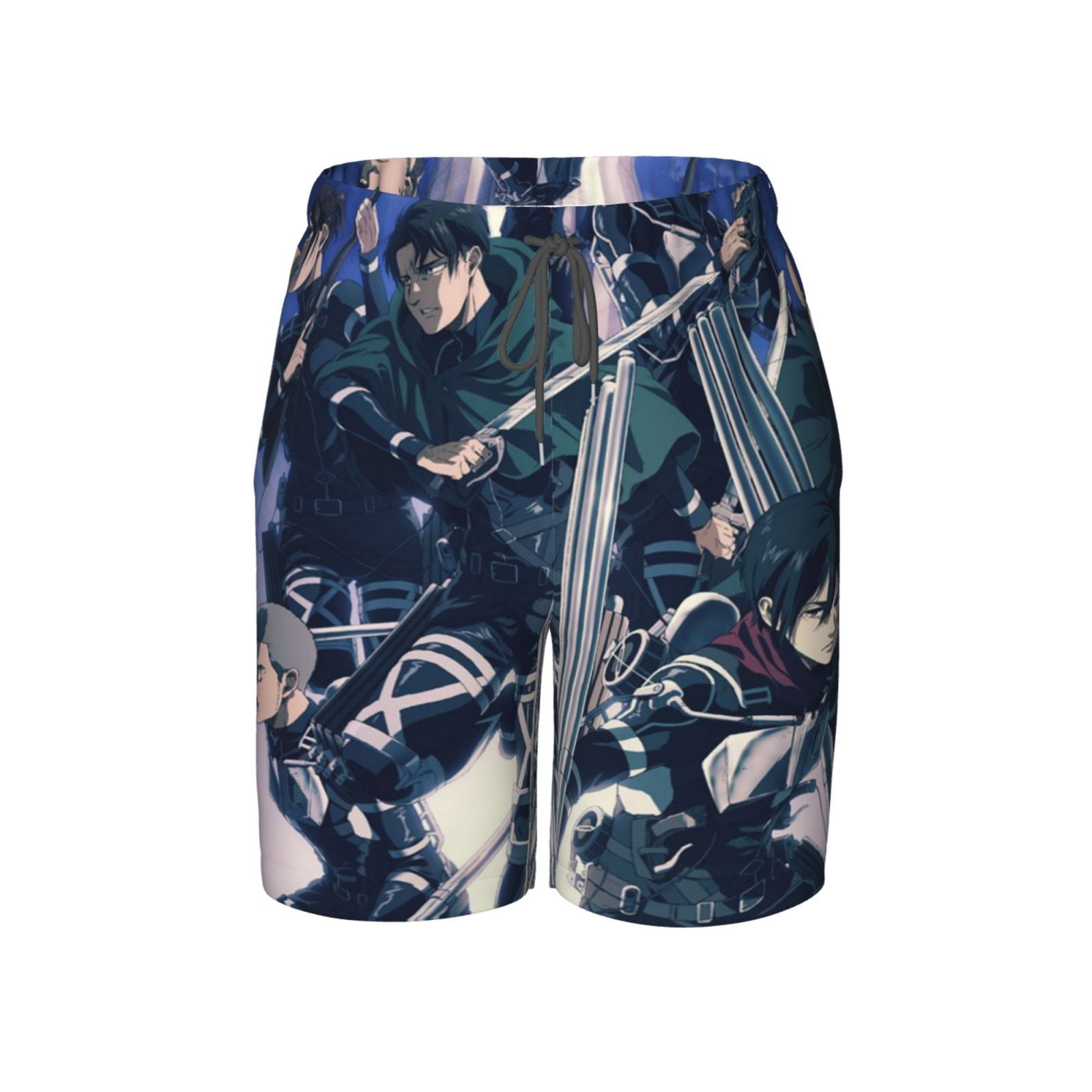 Attack On Titan Boy's Swim Trunks Quick Dry Board Shorts Teen Drawstring Beach Shorts with Mesh ...