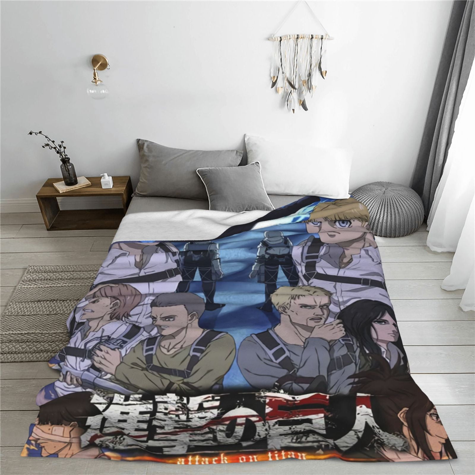 Attack On Titan Cartoon Printing Throw Blanket, All Seasons Flannel ...
