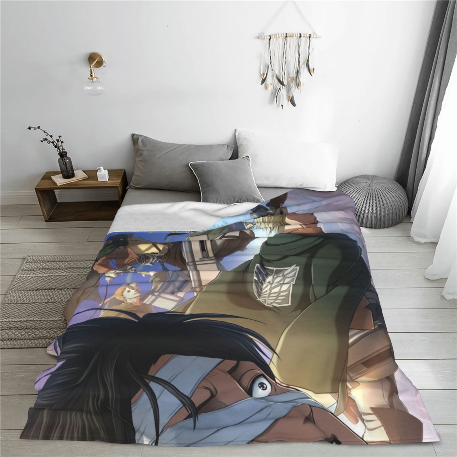 Attack On Titan Cartoon Printing Throw Blanket, All Seasons Flannel ...