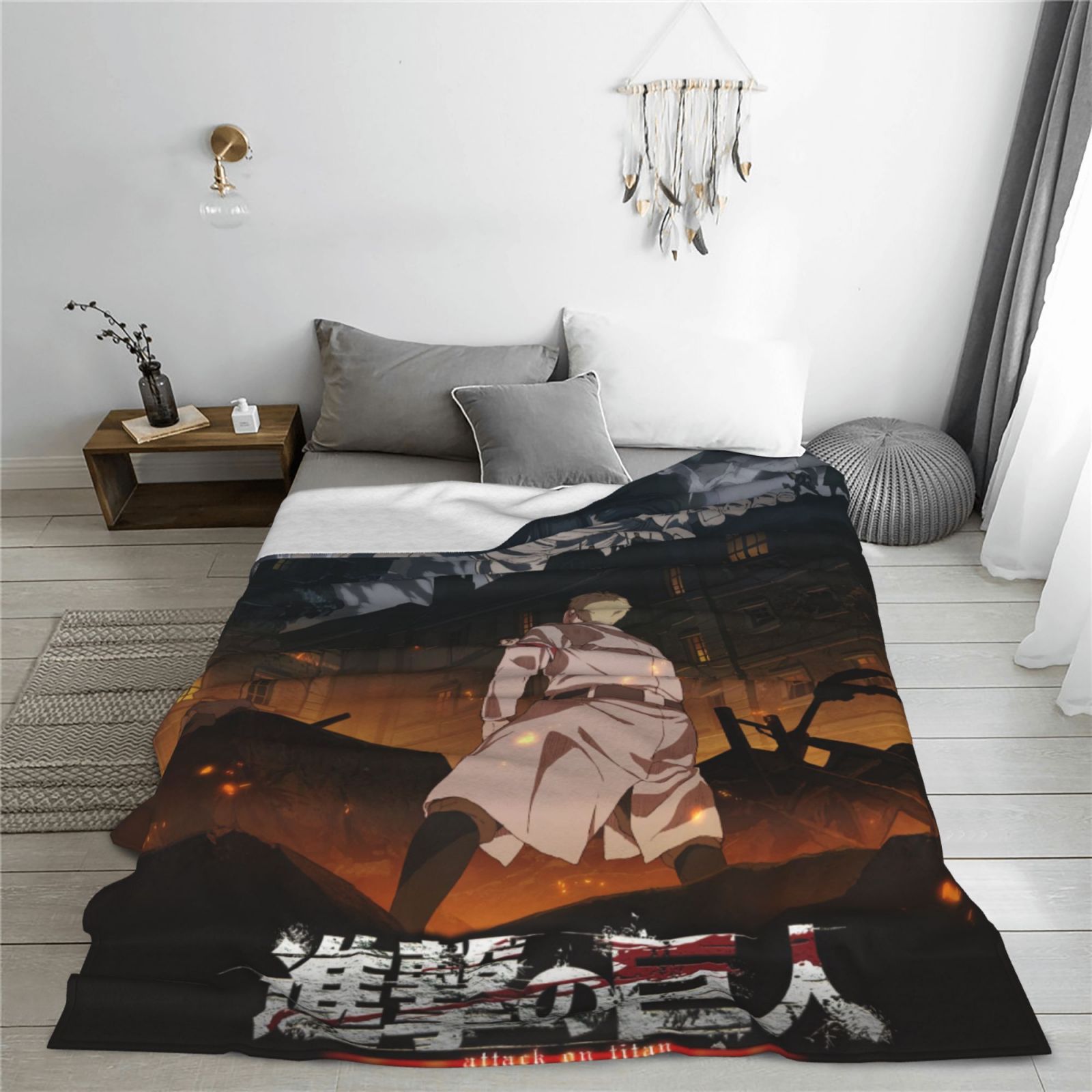 Attack On Titan Cartoon Printing Throw Blanket, All Seasons Flannel ...