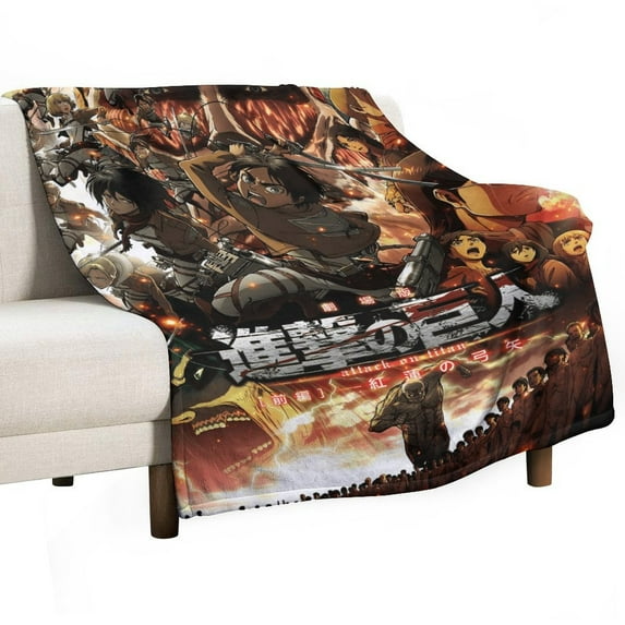 Attack on Titan Poster Japanese Anime Poster Luxury Flannel Blanket ...