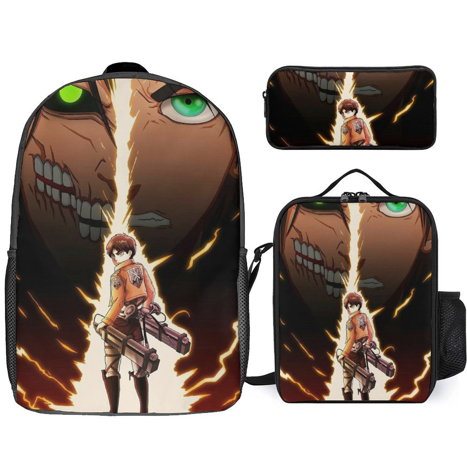 Attack On Titan Shingeki No Kyojin Schoolbag With Lunch Bag Pencil Case ...