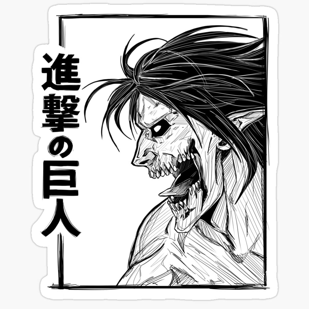 Attack - Titan Sticker Phone Decal Water Bottle Stickers Car Decals ...
