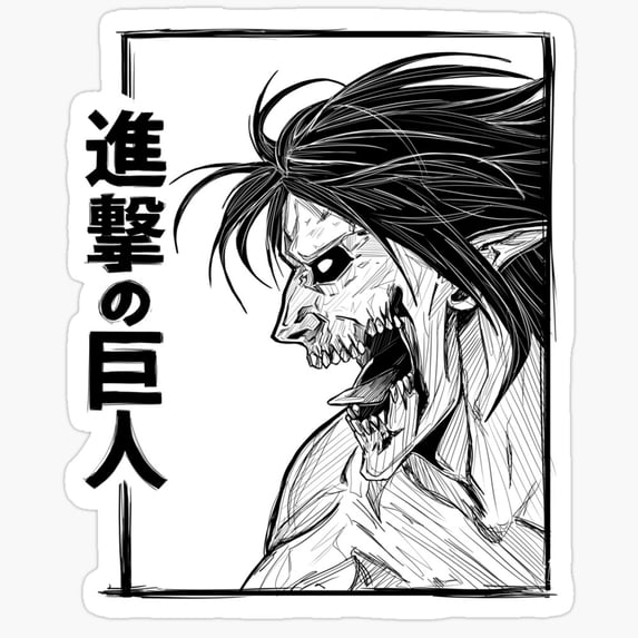 Attack - Titan Sticker Phone Decal Water Bottle Stickers Car Decals ...