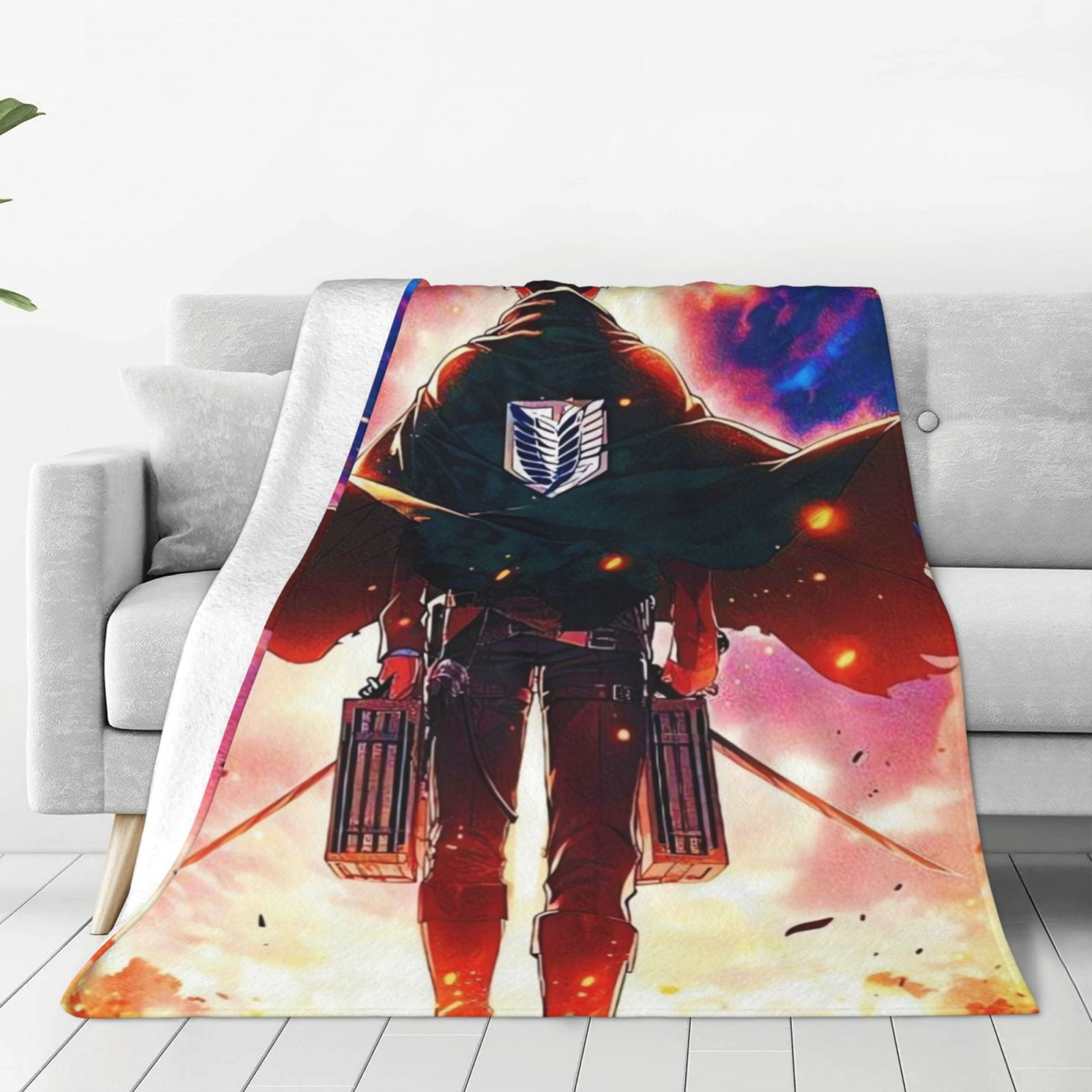 Attack On Titan Throw Blanket Couch Bed Sofa Soft Lightweight Warm Cozy ...