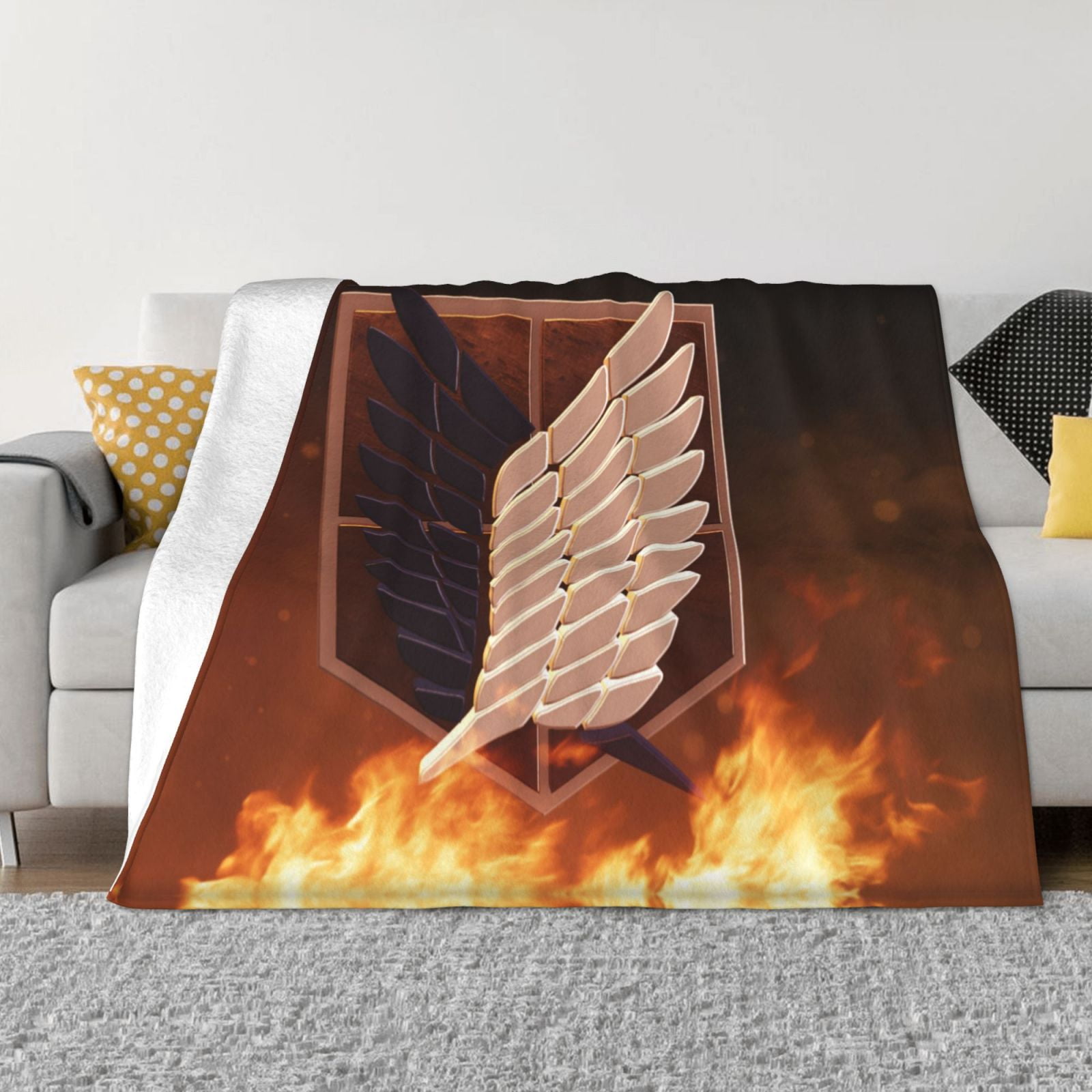 Attack On Titan Throw Blanket Couch Bed Sofa Soft Lightweight Warm Cozy ...