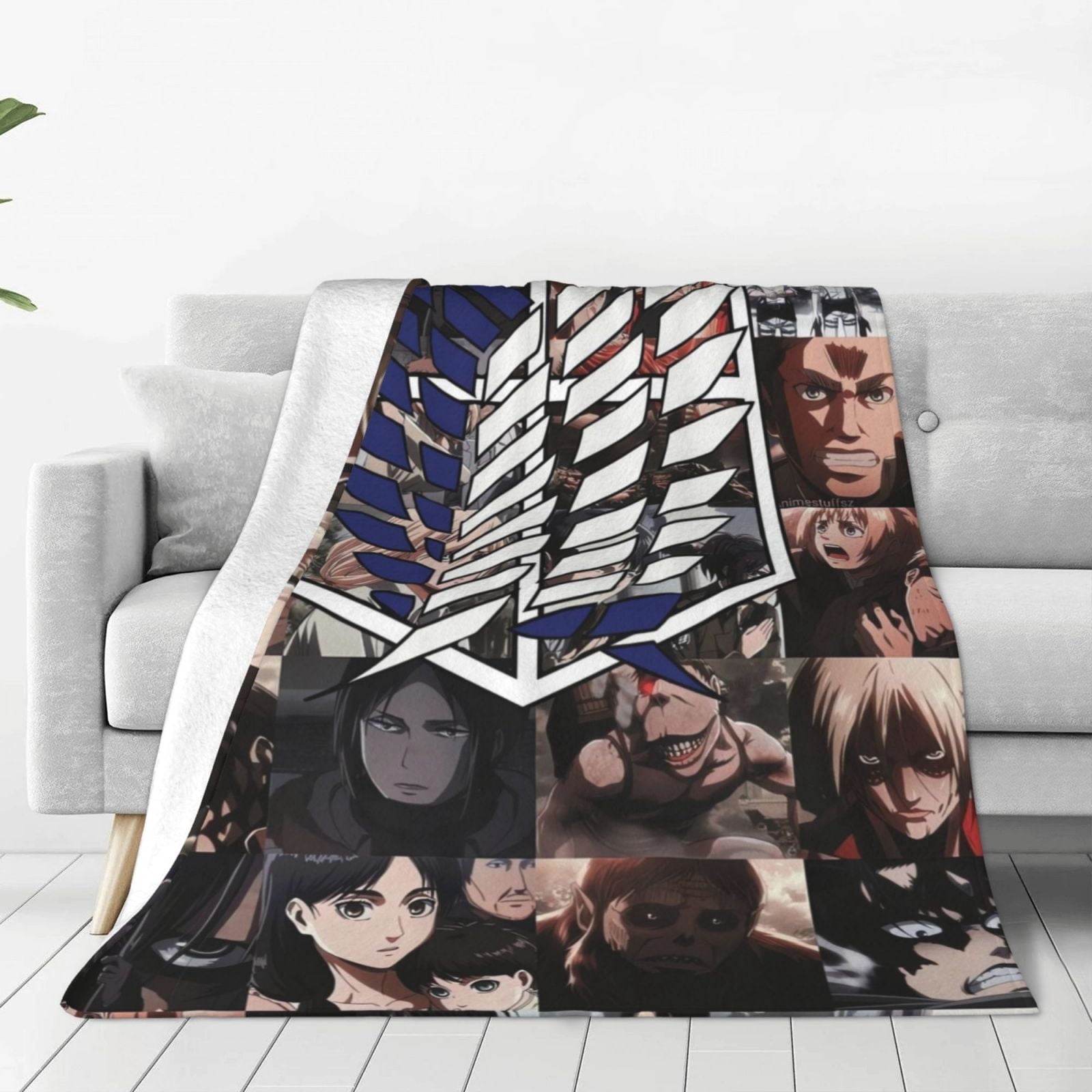 Attack On Titan Throw Blanket Couch Bed Sofa Soft Lightweight Warm Cozy ...