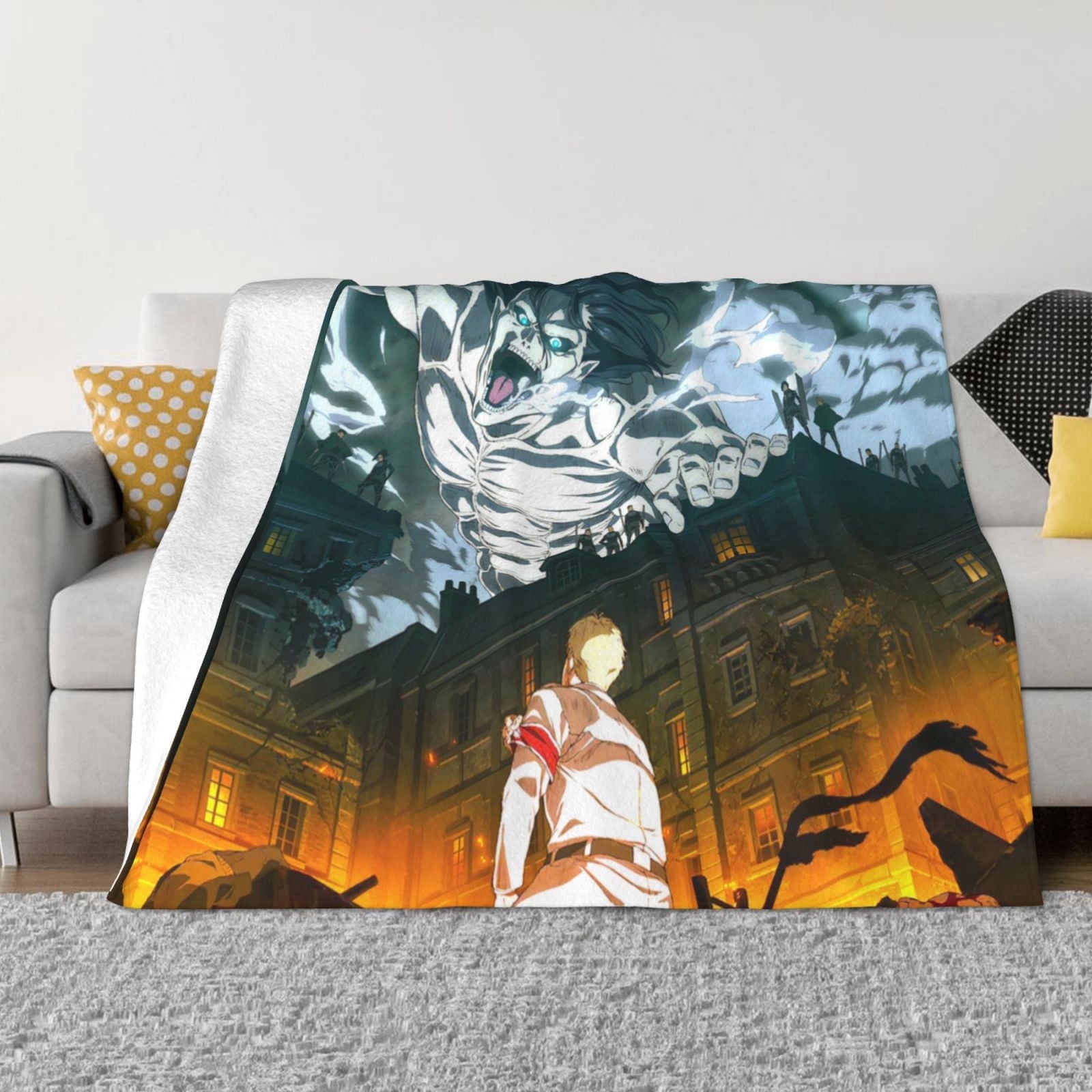 Attack On Titan Throw Blanket Couch Bed Sofa Soft Lightweight Warm Cozy ...