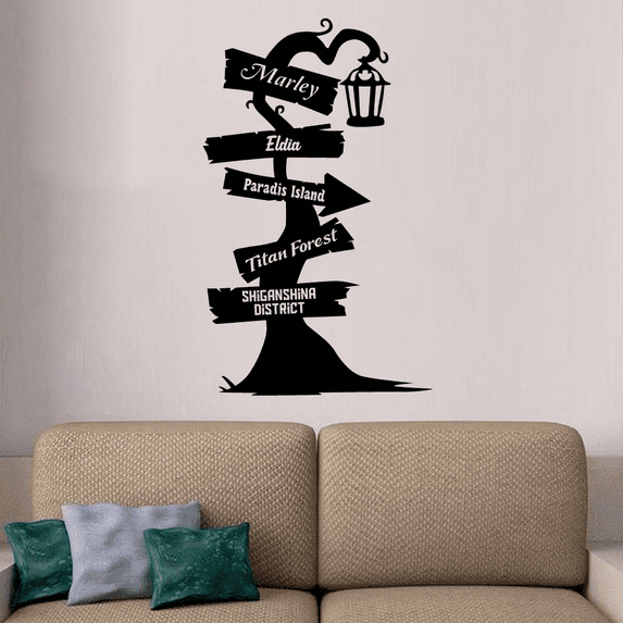 Attack on Titan Titans Pathway Map Signage Cartoon Wall Sticker Art ...