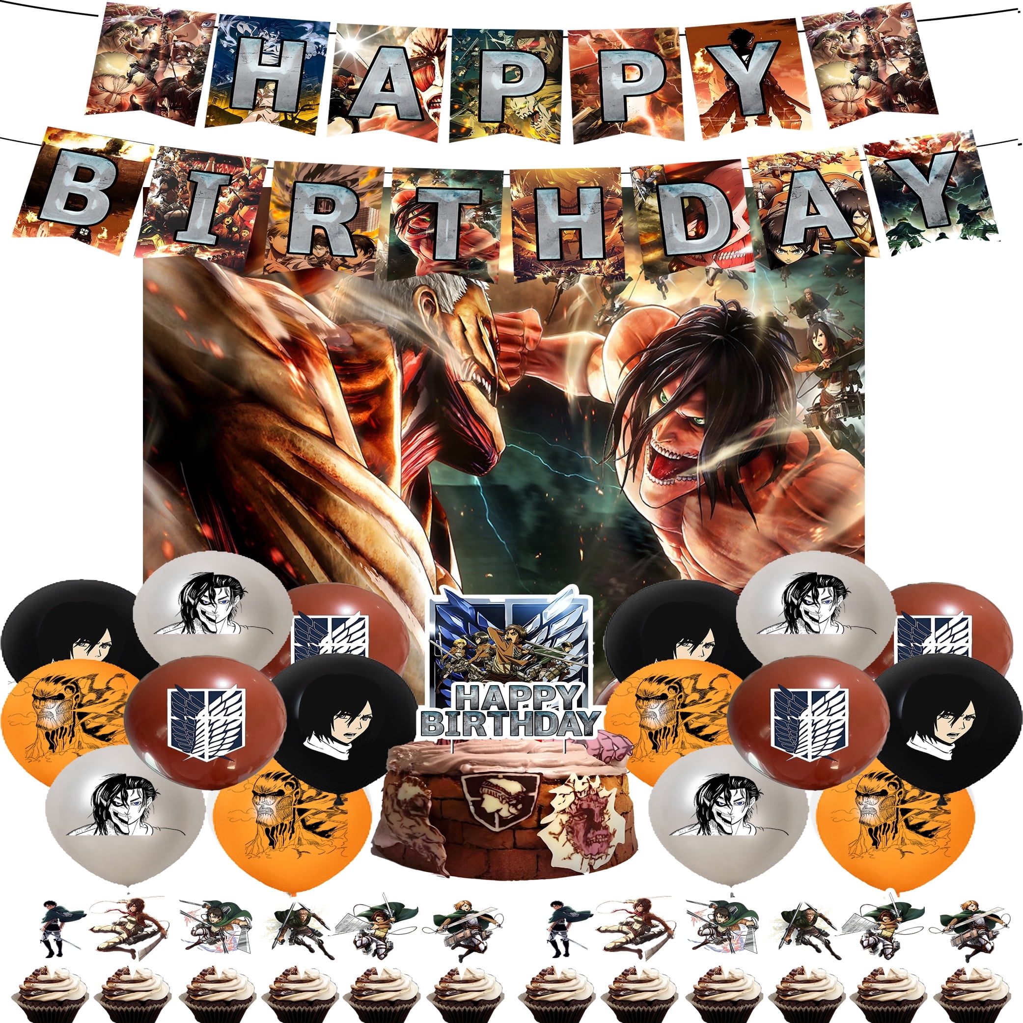 Attack on Titan cartoon anime birthday party supplies birthday ...