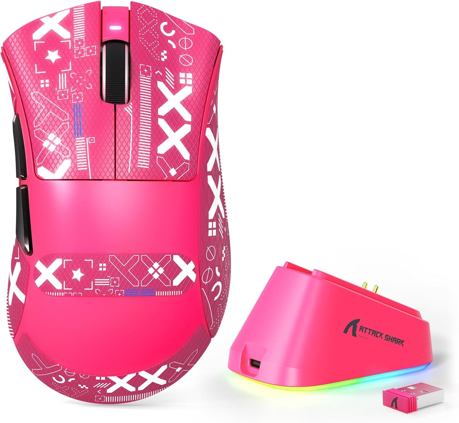 Attack V3 62g Superlight Gaming , Dock,BK52820 Tri-Mode BT/2.4G /Wired with Tape,25000DPI,5 ...