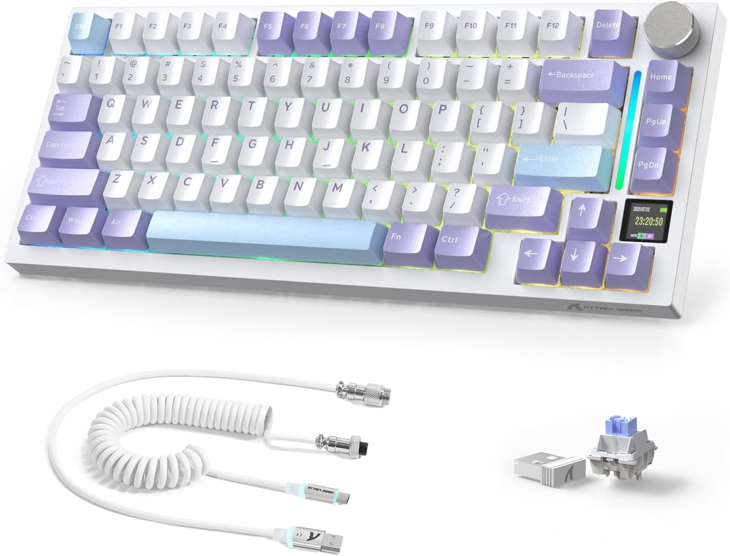 Attack X820Ultra 75% Mechanical Gaming Keyboard and Coiled Hot ...