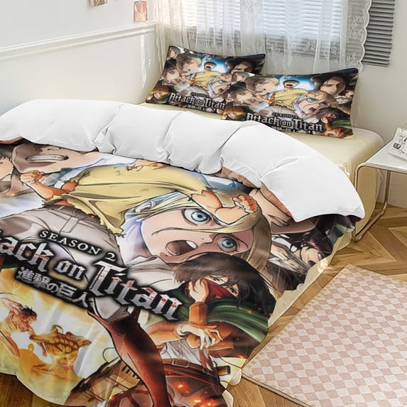 Attack on Titan Anime Home Bed 3-piece Set, Classic Japanese Anime ...
