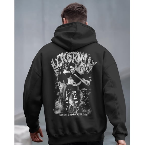Attack on Titan Anime Snow Washed Loose Cotton Hoodie Levi Ackerman ...