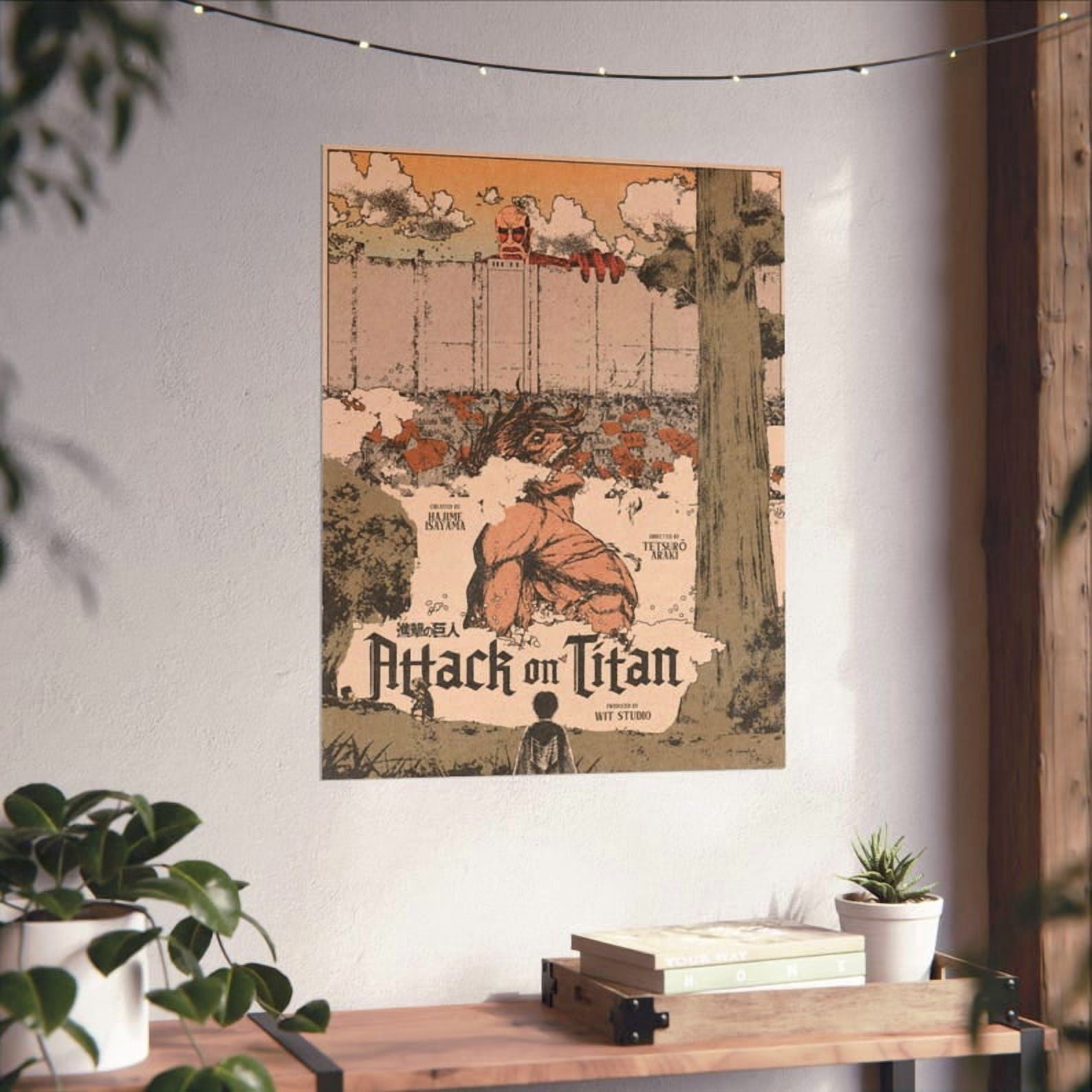 Attack on Titan Anime Vintage Retro Style Art Poster Wall Decor - 16x24 ...