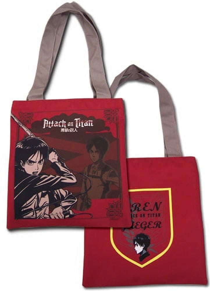 Attack on Titan Eren Red Canvas Character Tote Bag - Walmart.com