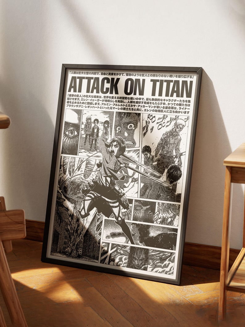 Attack on Titan Poster V2, AOT Print, Anime Poster, Manga Art Print ...