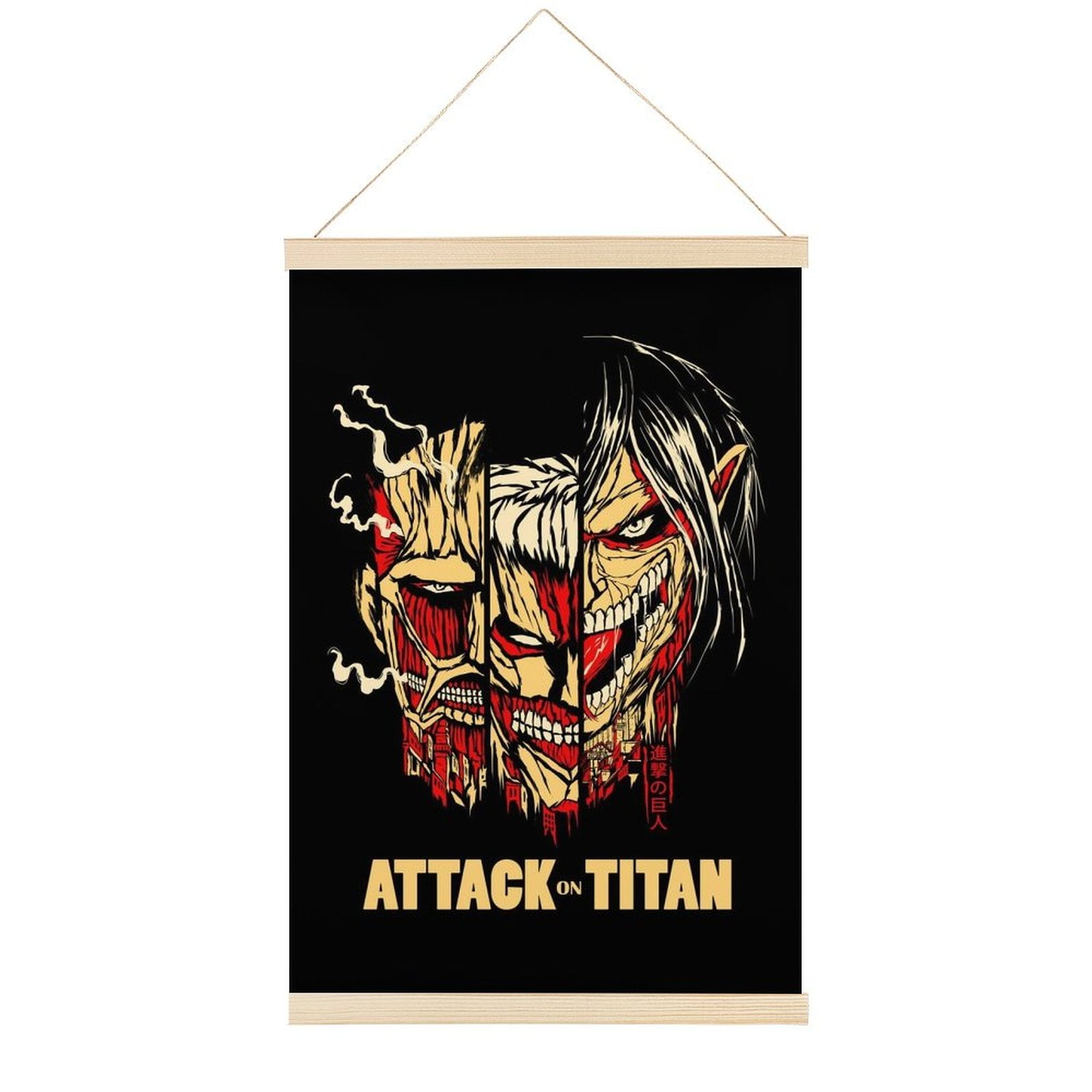 Attack on Titan Poster, Wooden Magnet Suction Frame Hanging Painting ...