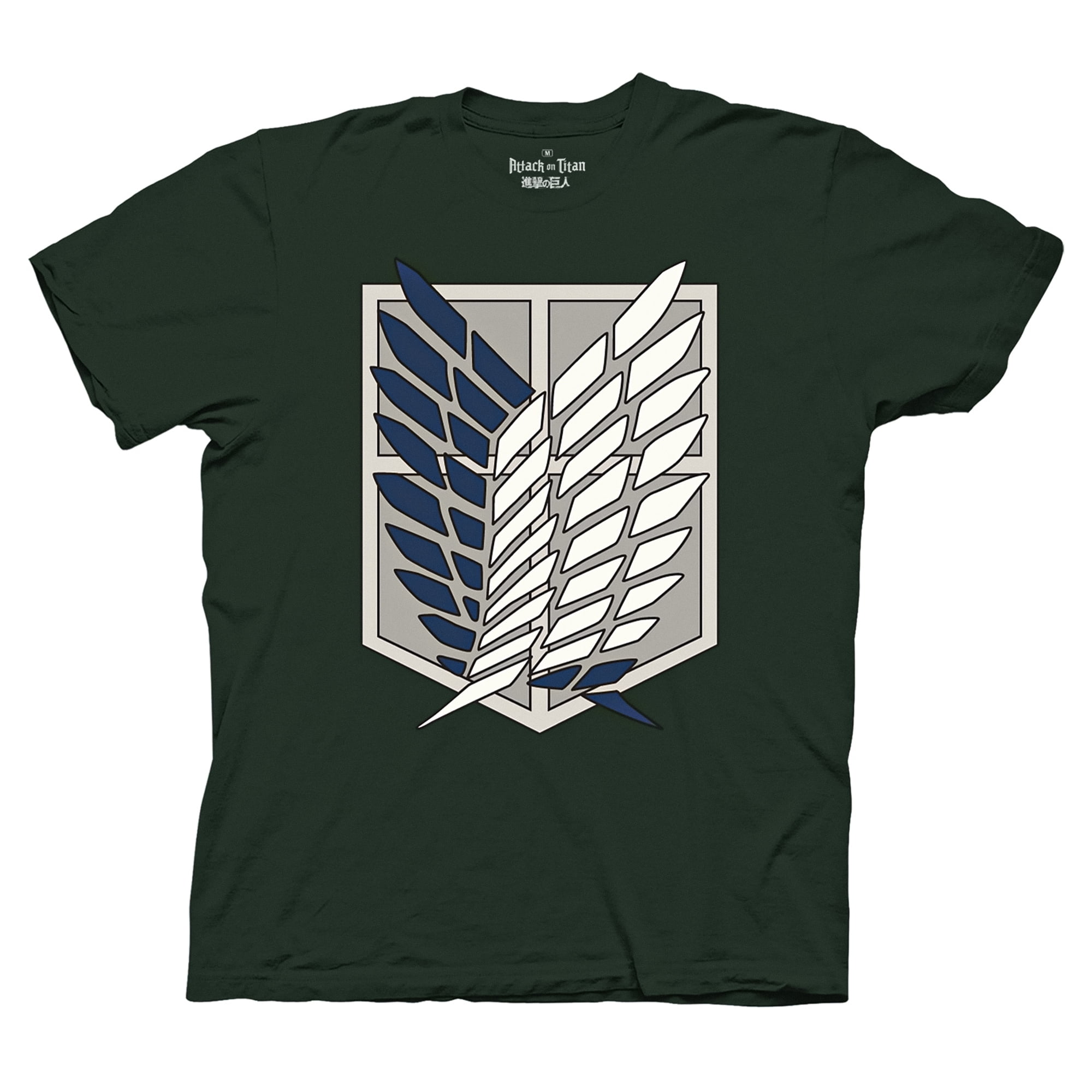 Attack on Titan - Scout Regiment Shield Adult T-Shirt - Dark Green ...