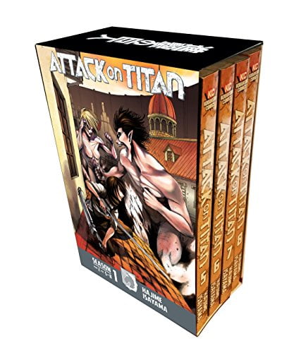 Attack on Titan Season 1 Part 2 Manga Box Set, Vols. 5-8 + stickers ...