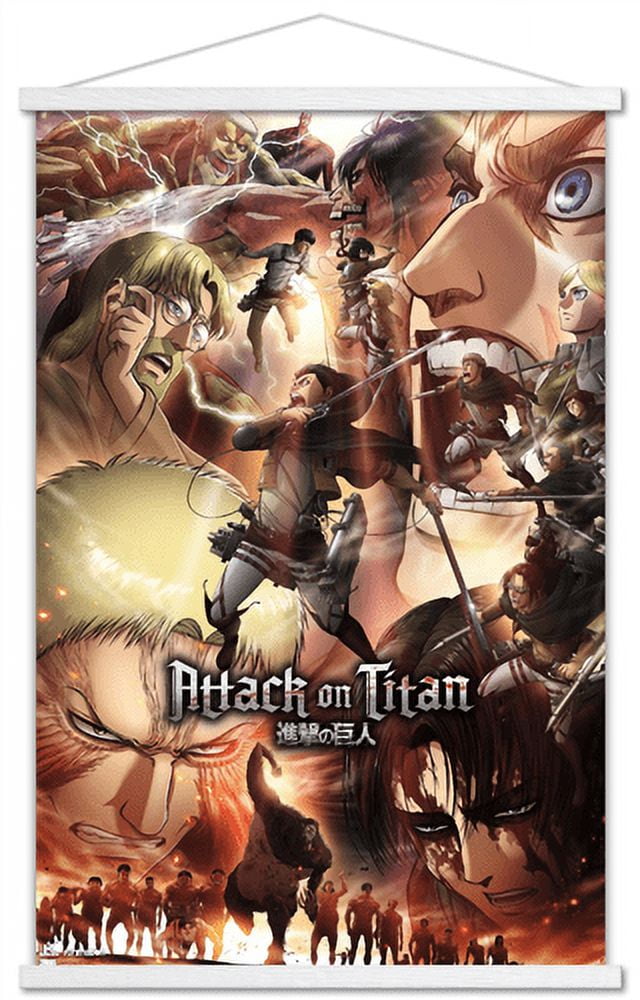 Attack on Titan: Season 3 - Key Art Wall Poster with Magnetic Frame, 22.375" x 34" - Walmart.com