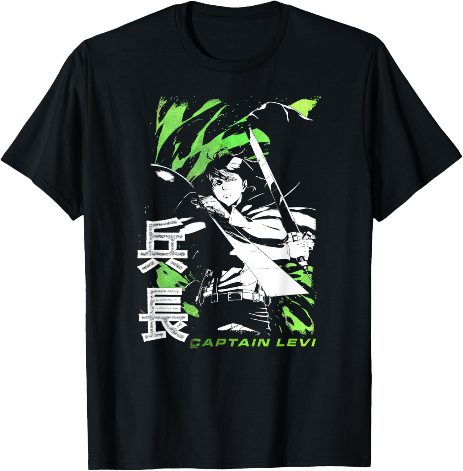Attack on Titan T-shirt Captain Levi Kanji AOT Anime T-Shirt - Walmart.com