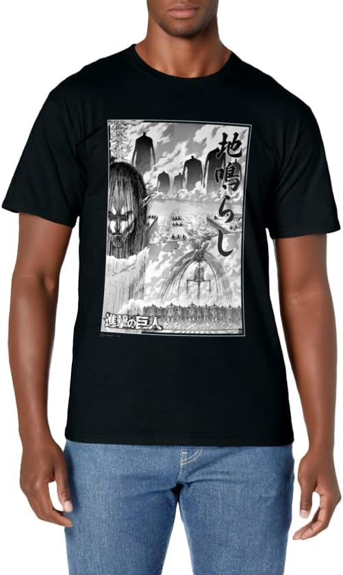 Attack on Titan The Rumbling Epic Battle Manga Chest Poster T-Shirt ...